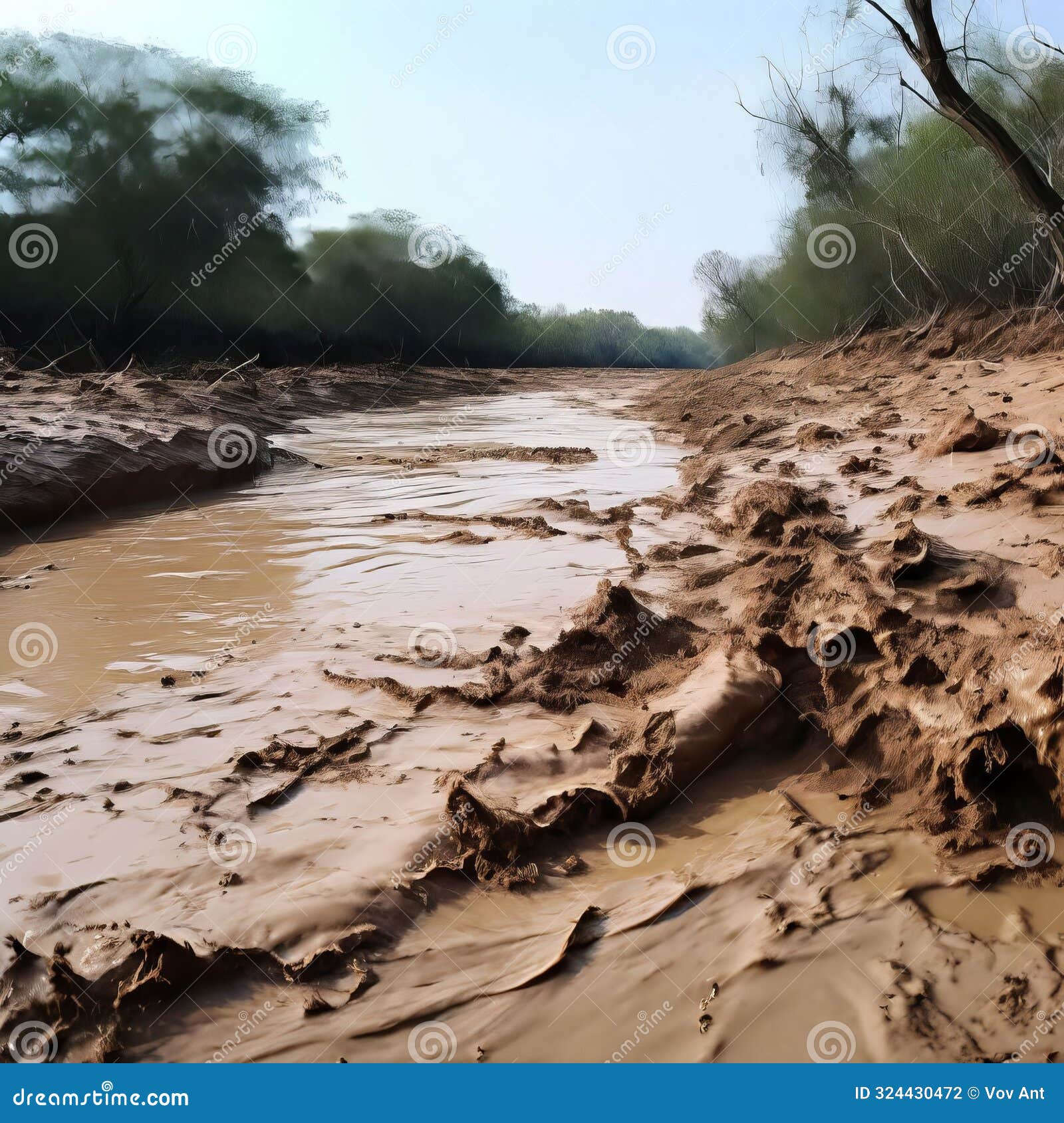 Muddy River a River with a High Sediment Load Causing the Wate Stock ...