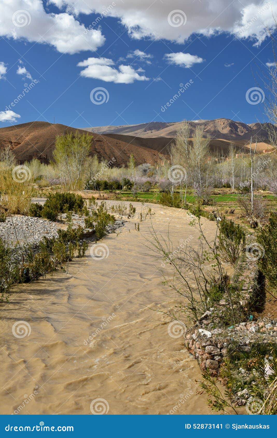 Muddy River, Morocco Dades Valley Stock Image - Image of rocks, arabic ...