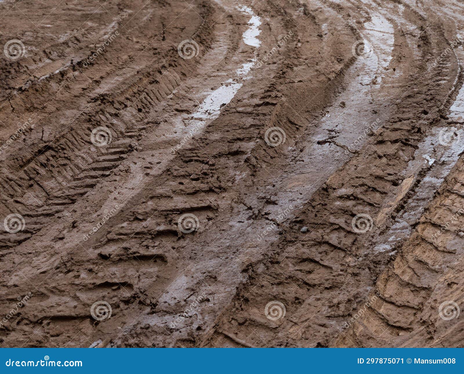 Muddy road in the rain stock illustration. Illustration of muddy ...
