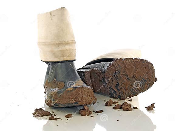 Muddy rubber boots stock image. Image of rubber, white - 7854551