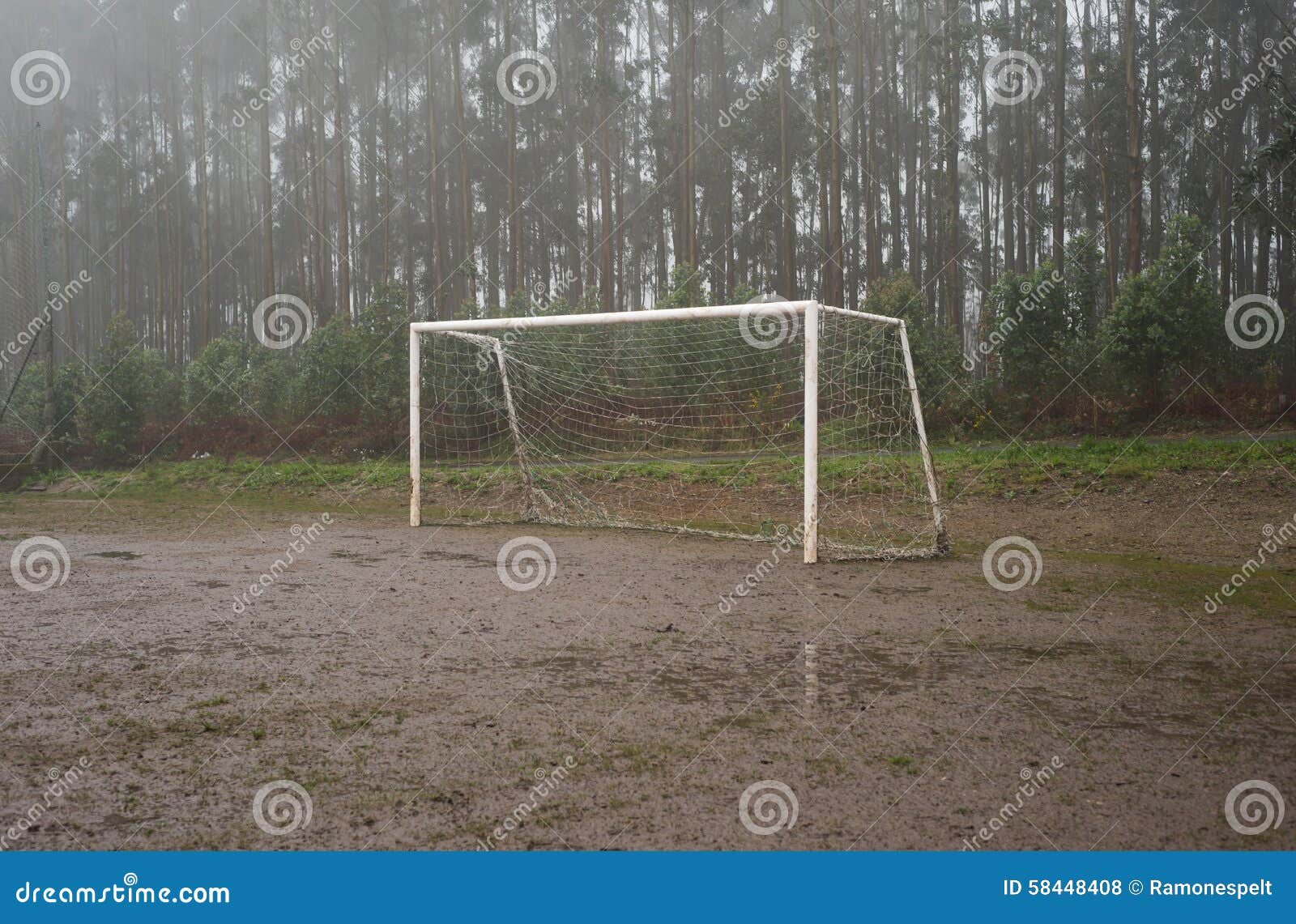 Muddy soccer field stock photo. Image of outdoors, sport - 58448408