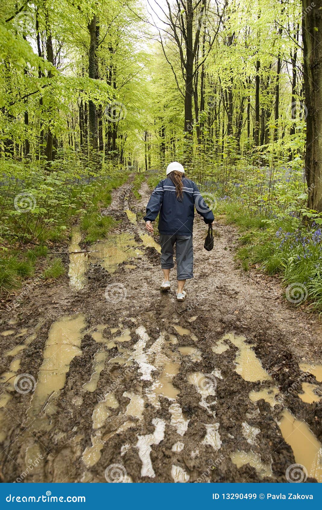 Muddy spring walk stock image. Image of water, women - 13290499