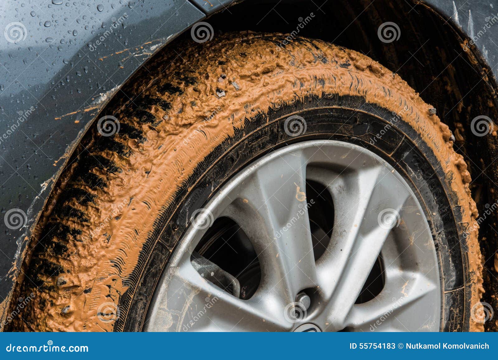 Muddy tyre stock image. Image of road, land, rally, tyre - 55754183