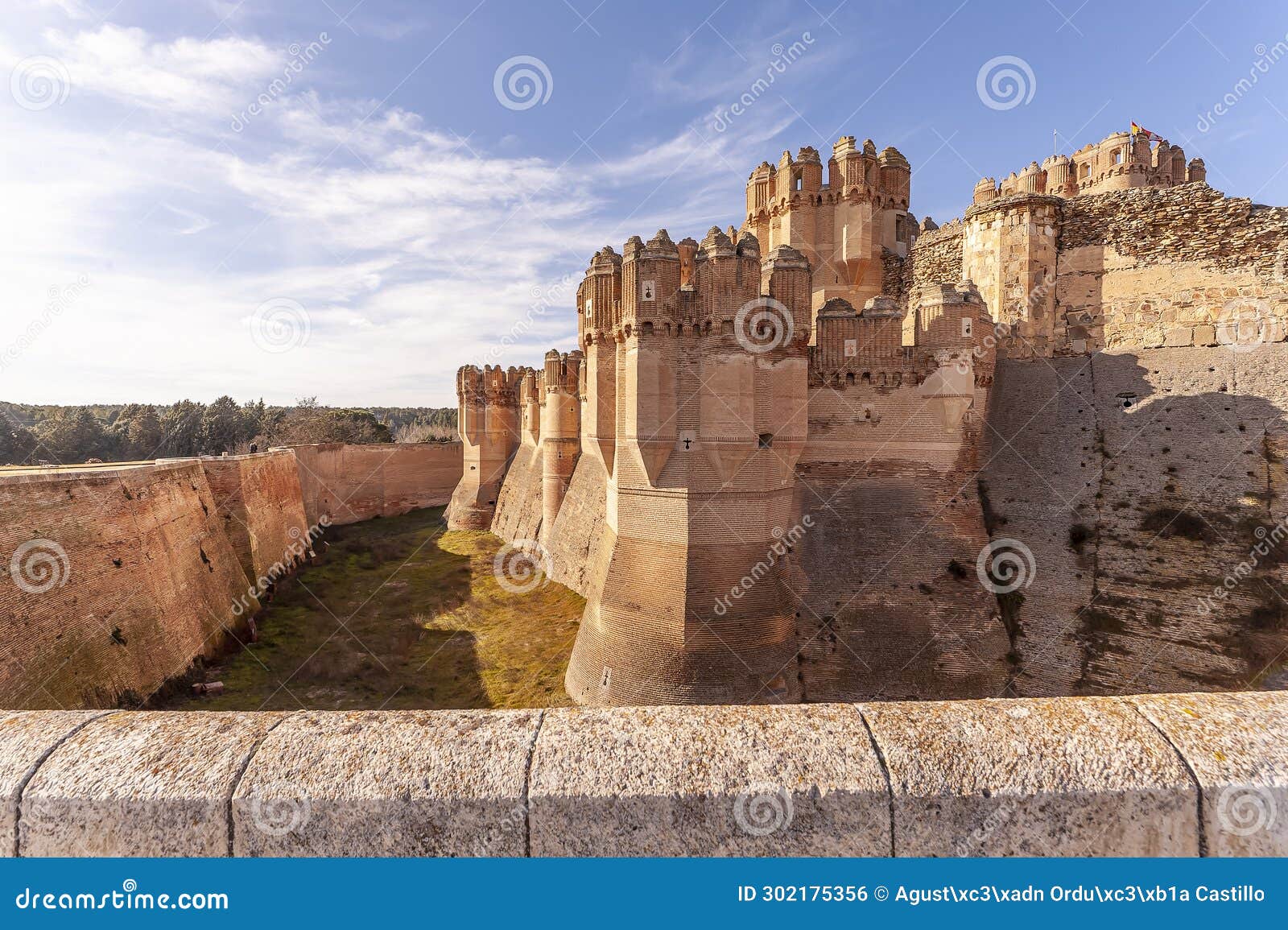 Mudejar Gothic Castle of Coca in Segovia- Spain. Stock Photo - Image of ...