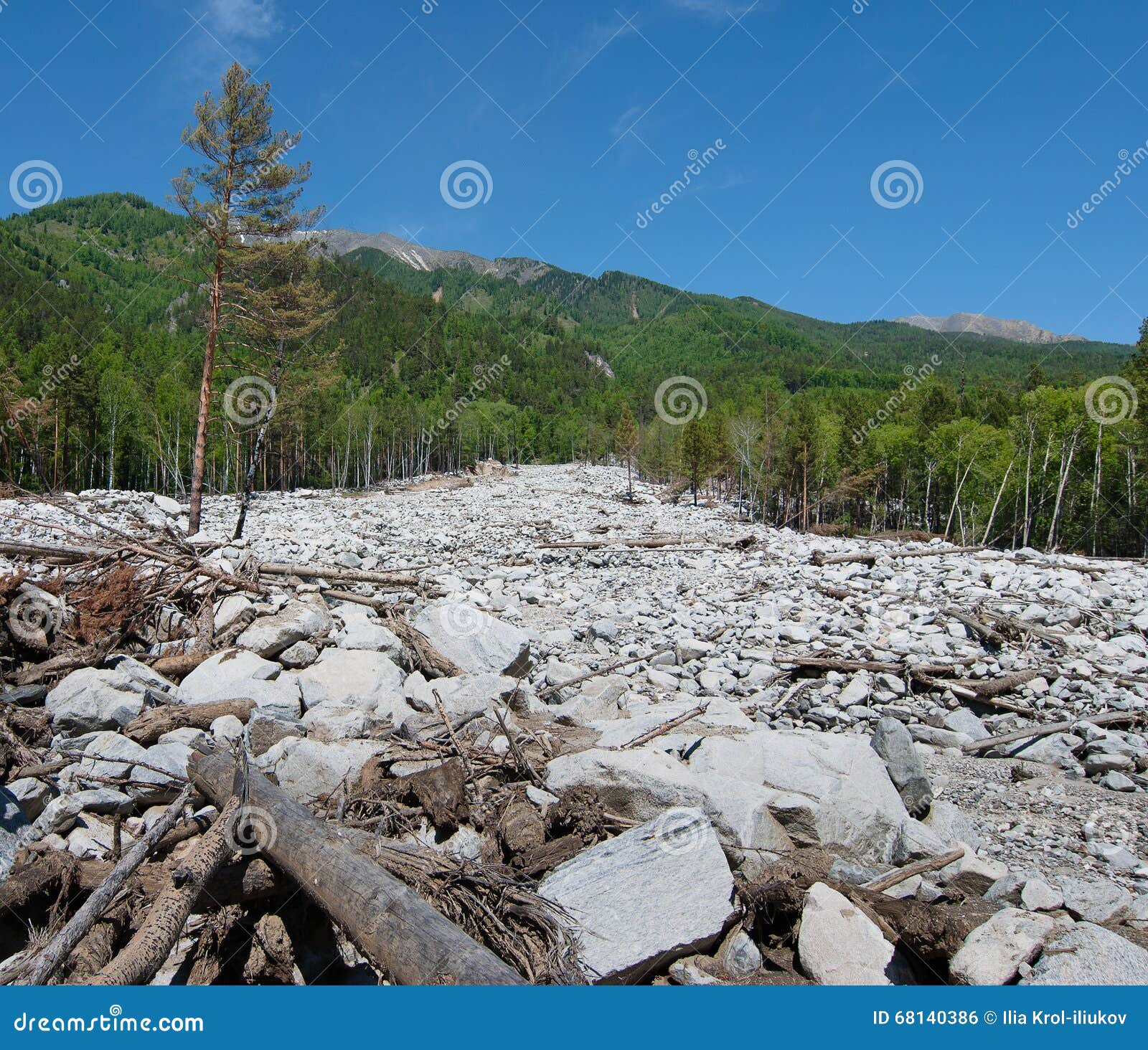 Mudflow Came Down from the Mountains Stock Photo - Image of destruction ...
