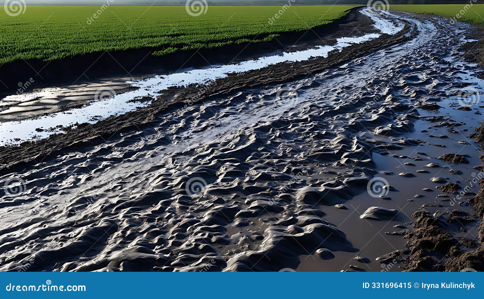 Mudflow, a Destructive Flow of Water, Mud and Rocks. Concept of ...