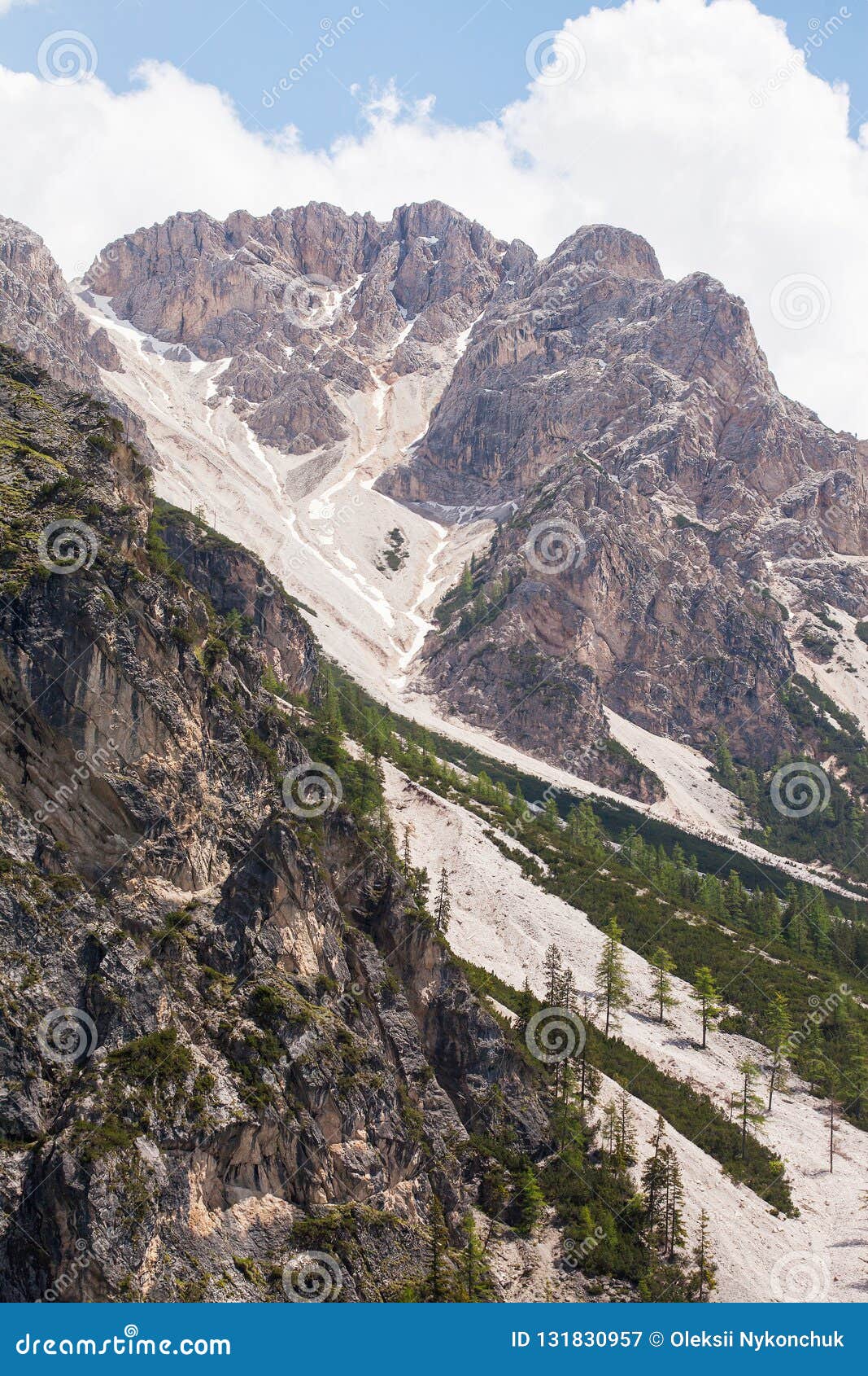 Mudflow with Snow High in the Alpine Mountains Stock Image - Image of ...