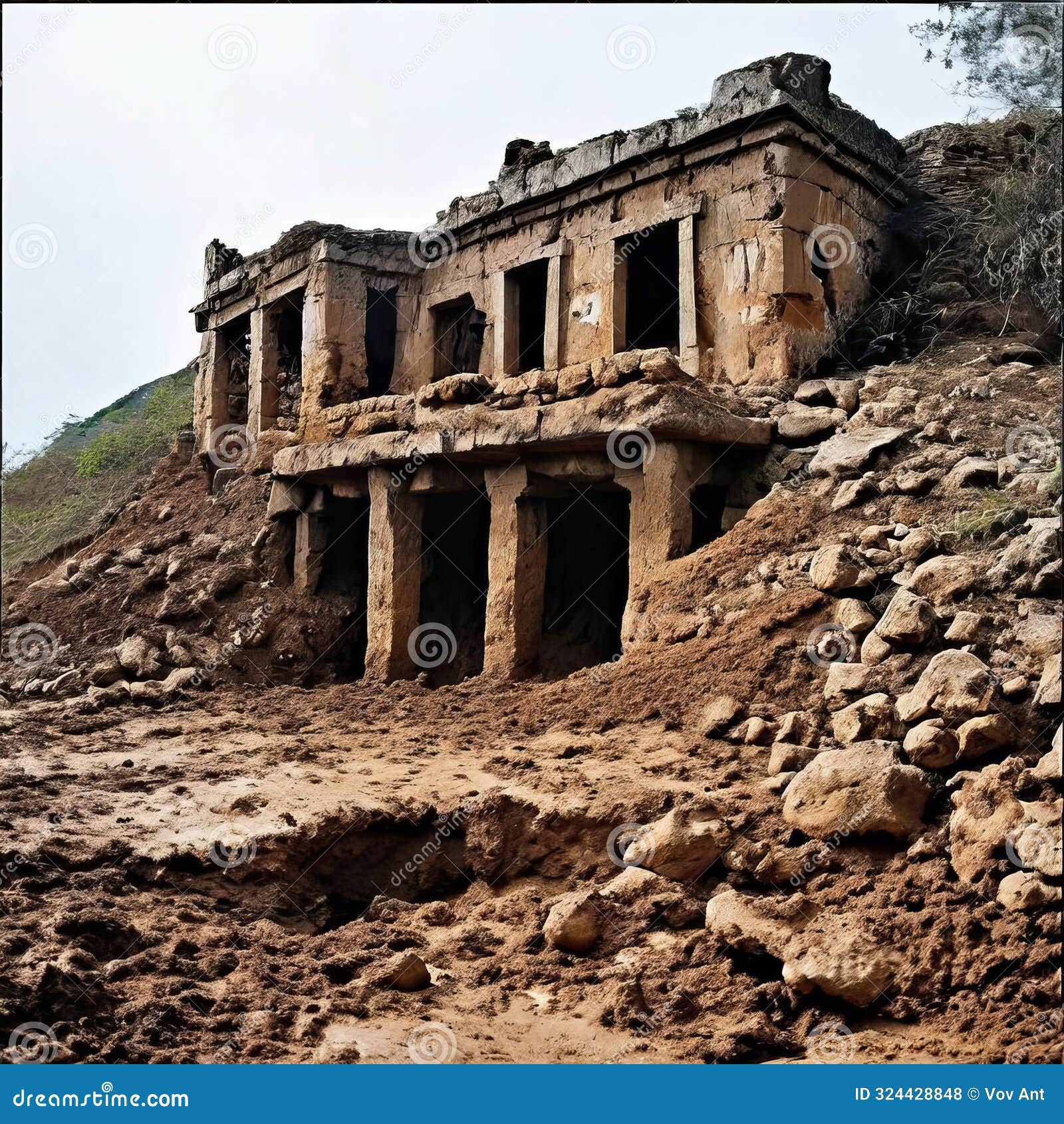 Mudsill a Foundation or Base for a Building Made of Mud or Stoe Stock ...