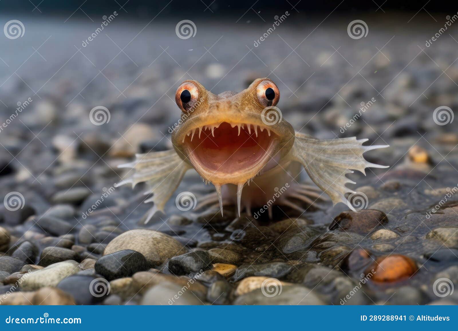 Mudskipper with Open Mouth Displaying Its Gills Stock Image - Image of ...