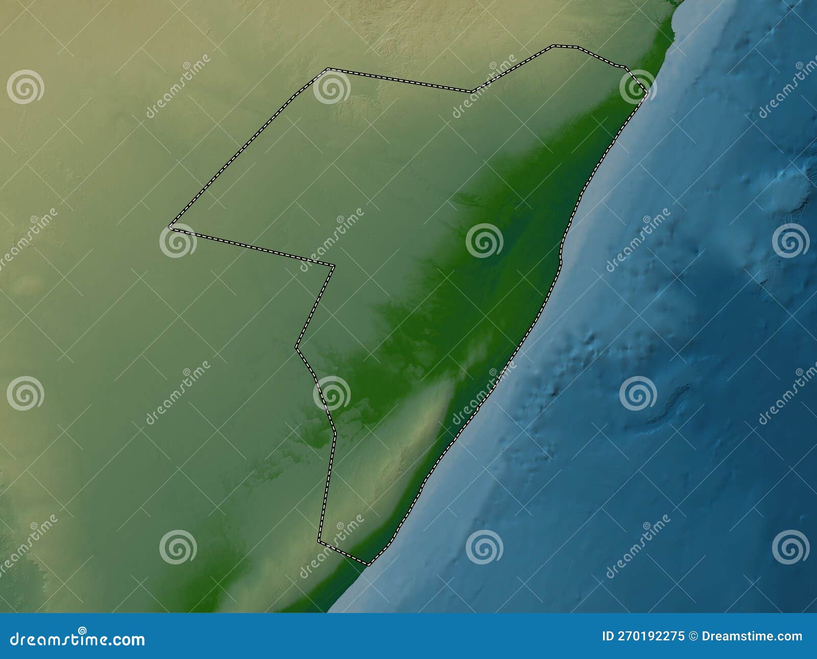 Mudug, Somalia. Physical. No Legend Stock Illustration - Illustration ...