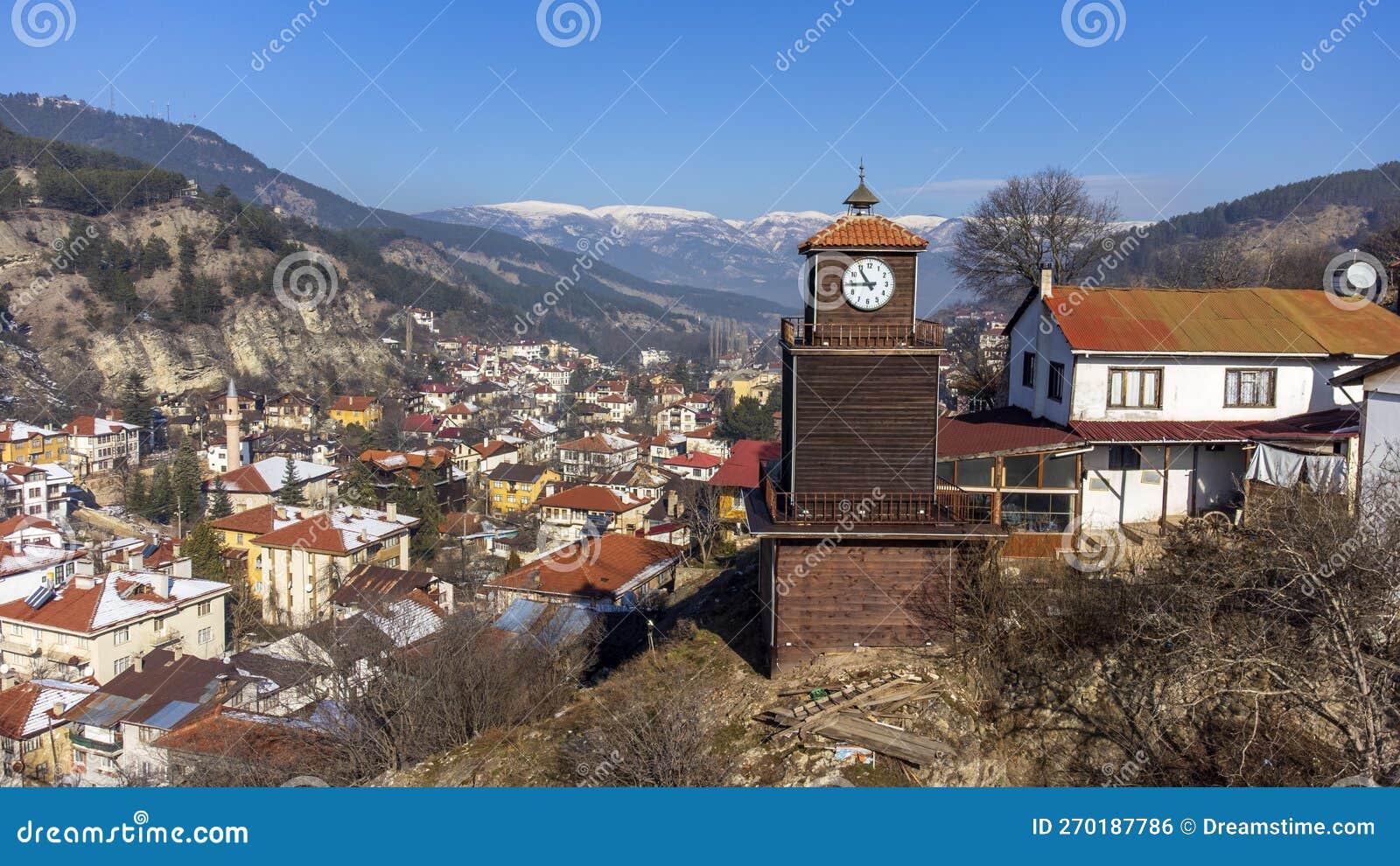 Mudurnu Historic Clock Tower in Bolu, Turkey Stock Photo - Image of ...