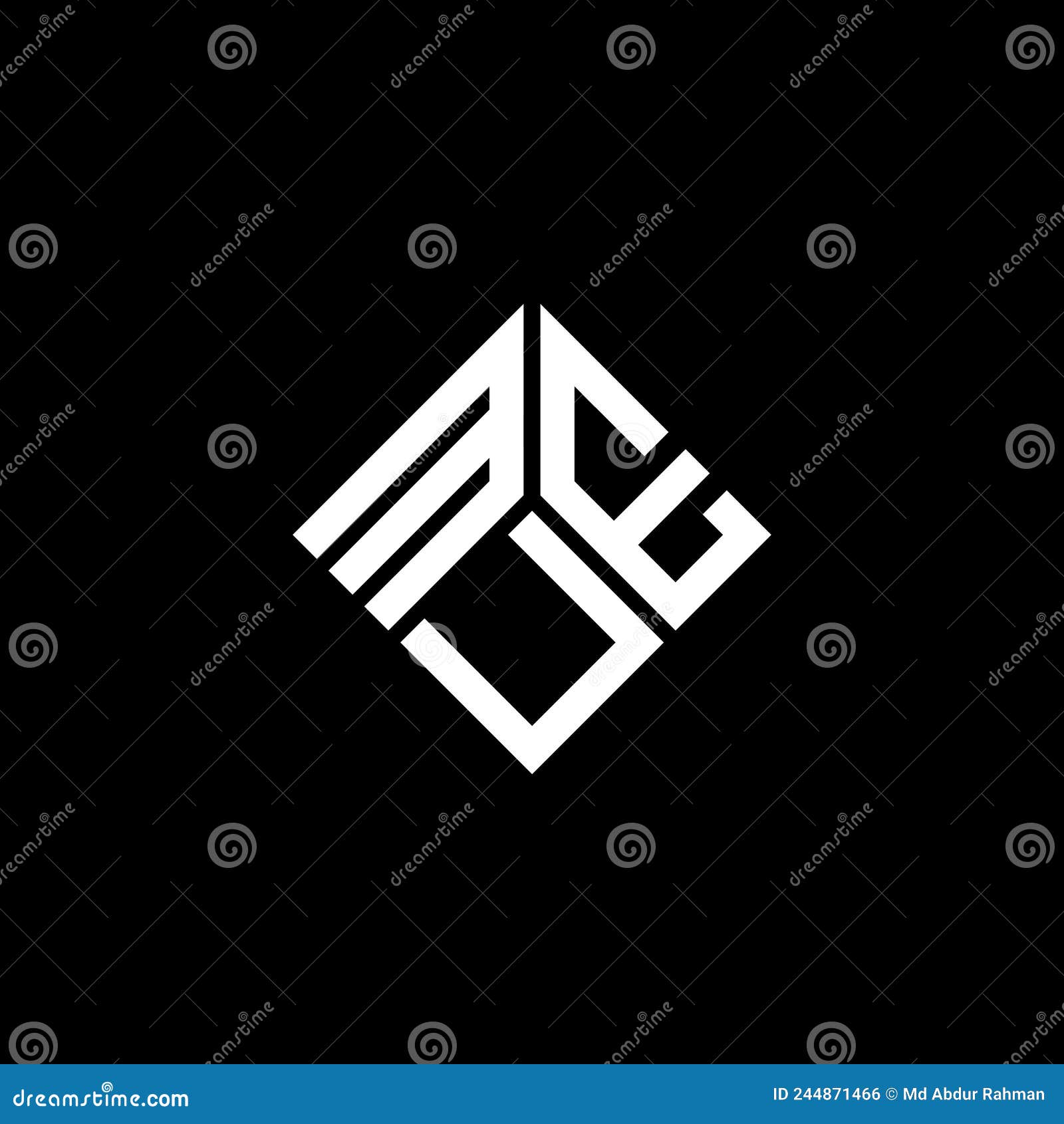 MUE Letter Logo Design on Black Background. MUE Creative Initials ...