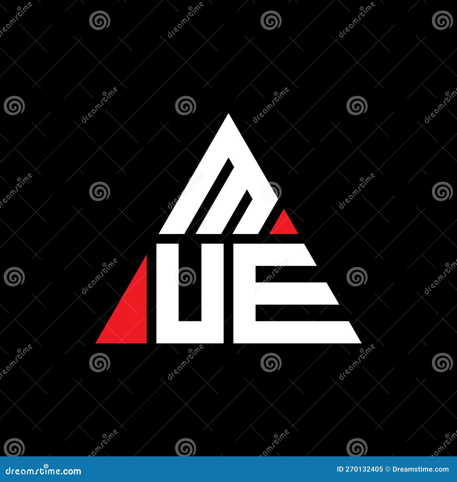 MUE Triangle Letter Logo Design with Triangle Shape. MUE Triangle Logo ...