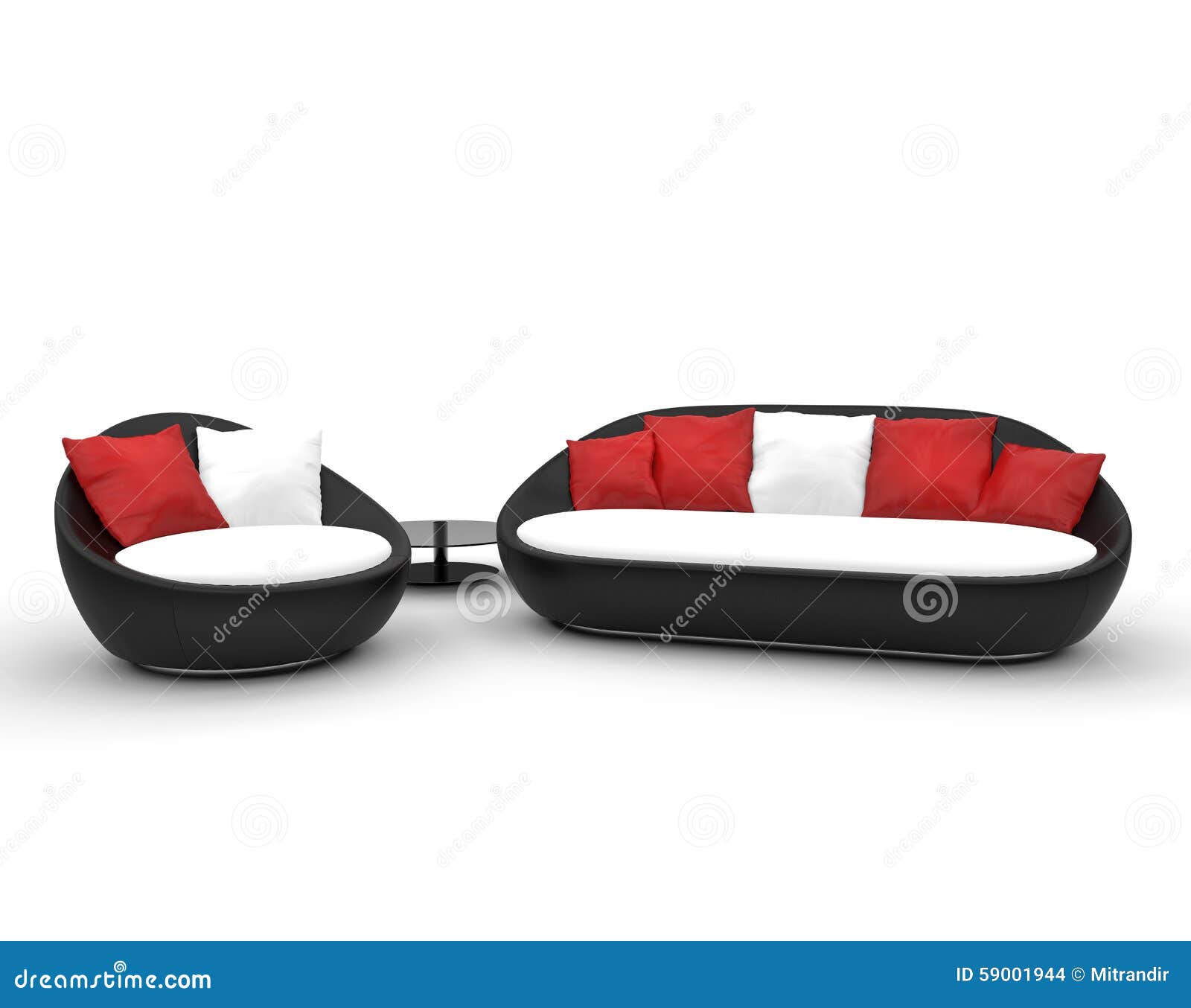 Muebles Modernos Rojos Y Blancos Negros Foto de archivo - Imagen de ...