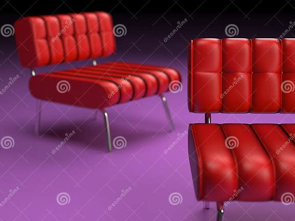 Muebles Modernos - Taburetes Rojos Stock de ilustración - Ilustración ...