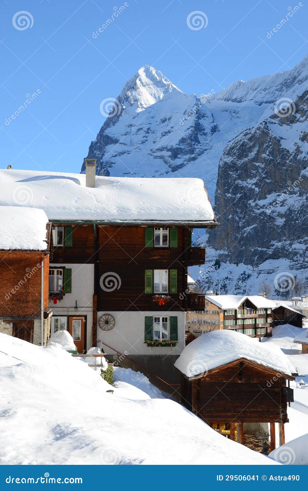 Muerren, Swiss resort stock image. Image of mountain - 29506041
