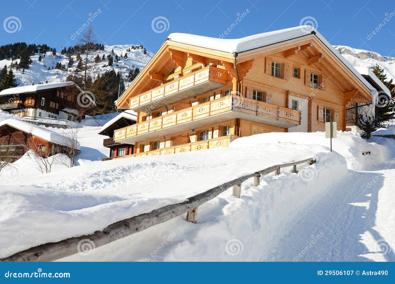 Muerren, Swiss Skiing Resort Stock Image - Image of building ...