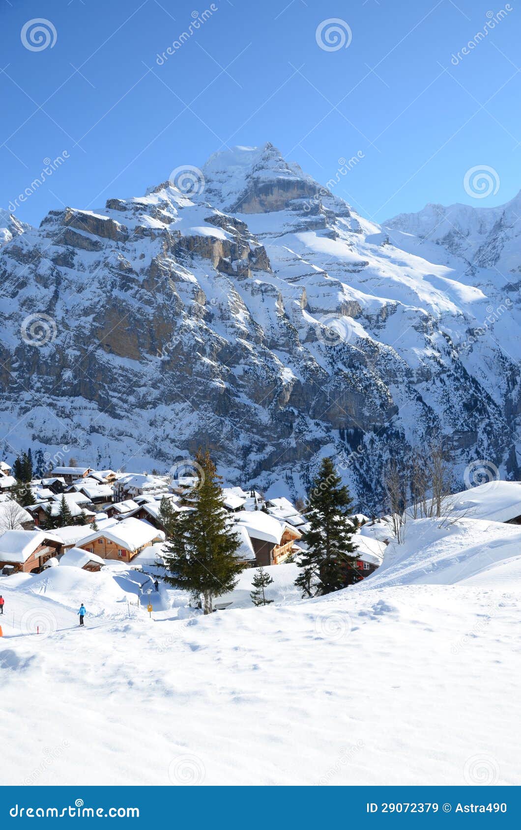 Muerren, Switzerland stock image. Image of frozen, skiing - 29072379