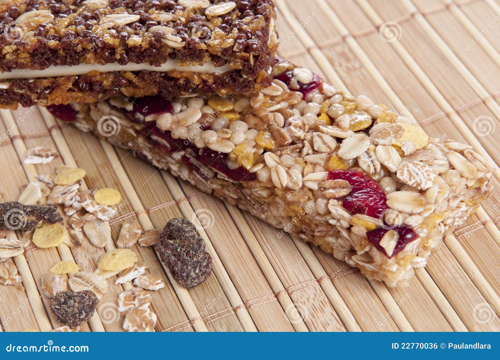 Muesli bars stock photo. Image of lifestyle, bamboo, shot - 22770036