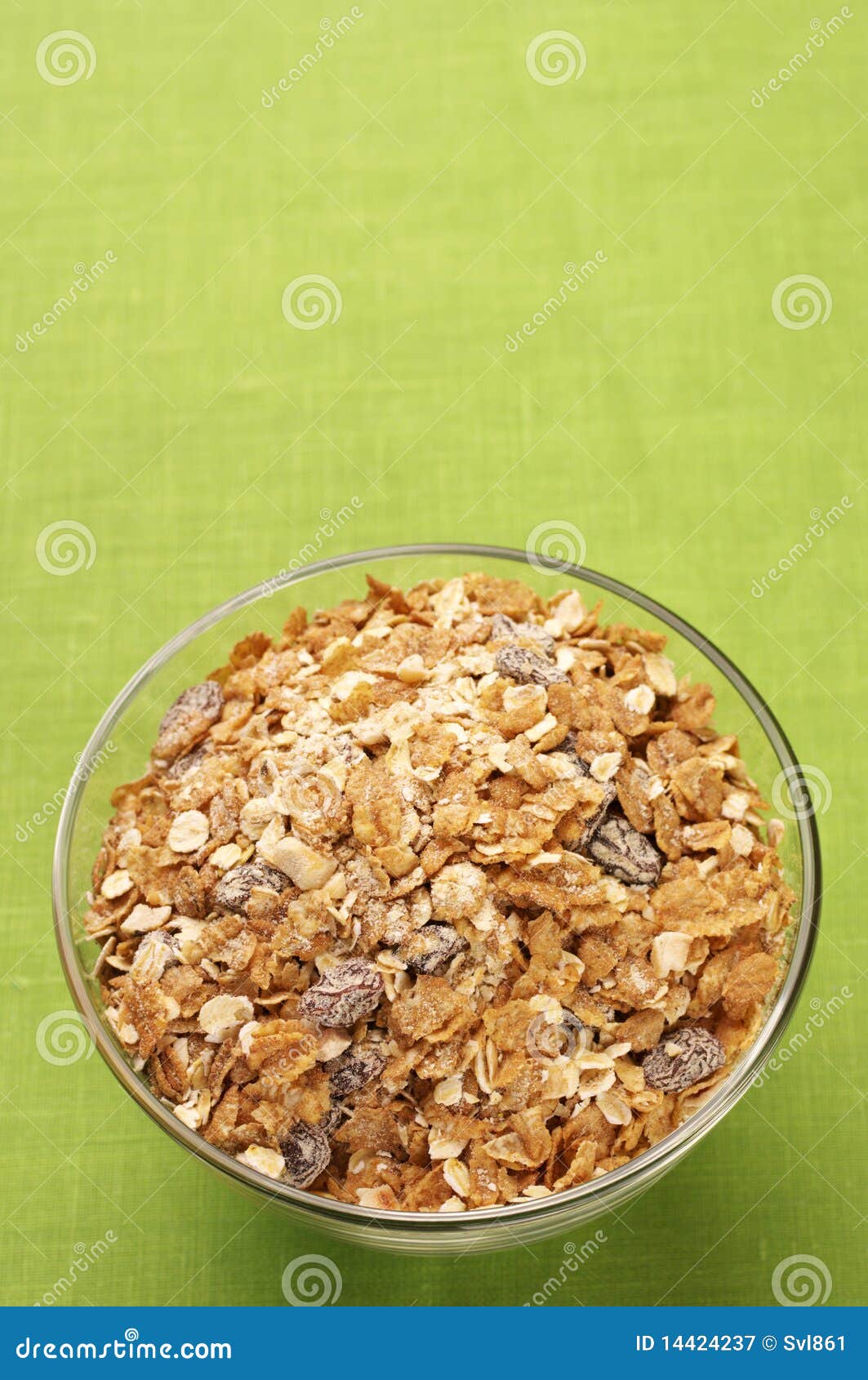Muesli in bowl stock image. Image of space, food, copy - 14424237