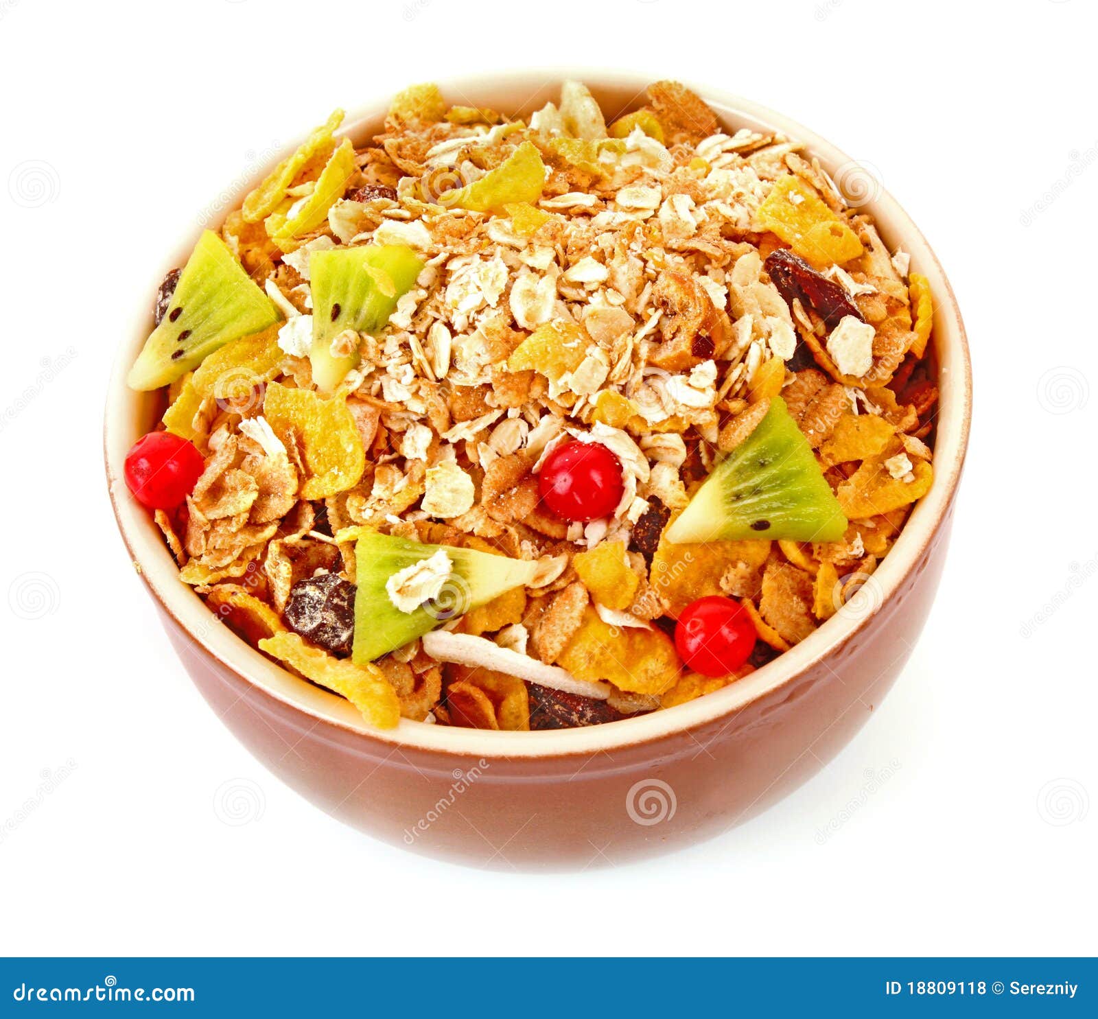 Muesli in bowl isolated stock photo. Image of lifestyle - 18809118