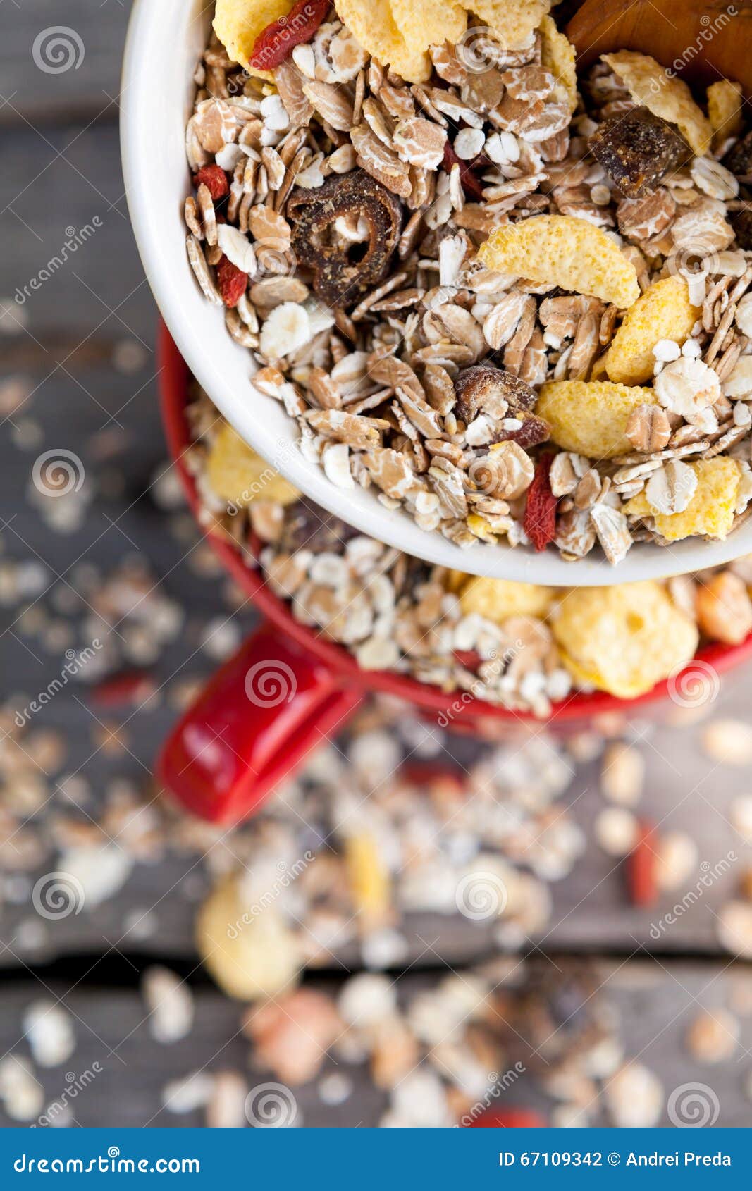 Muesli in bowls stock photo. Image of glass, fiber, closeup - 67109342