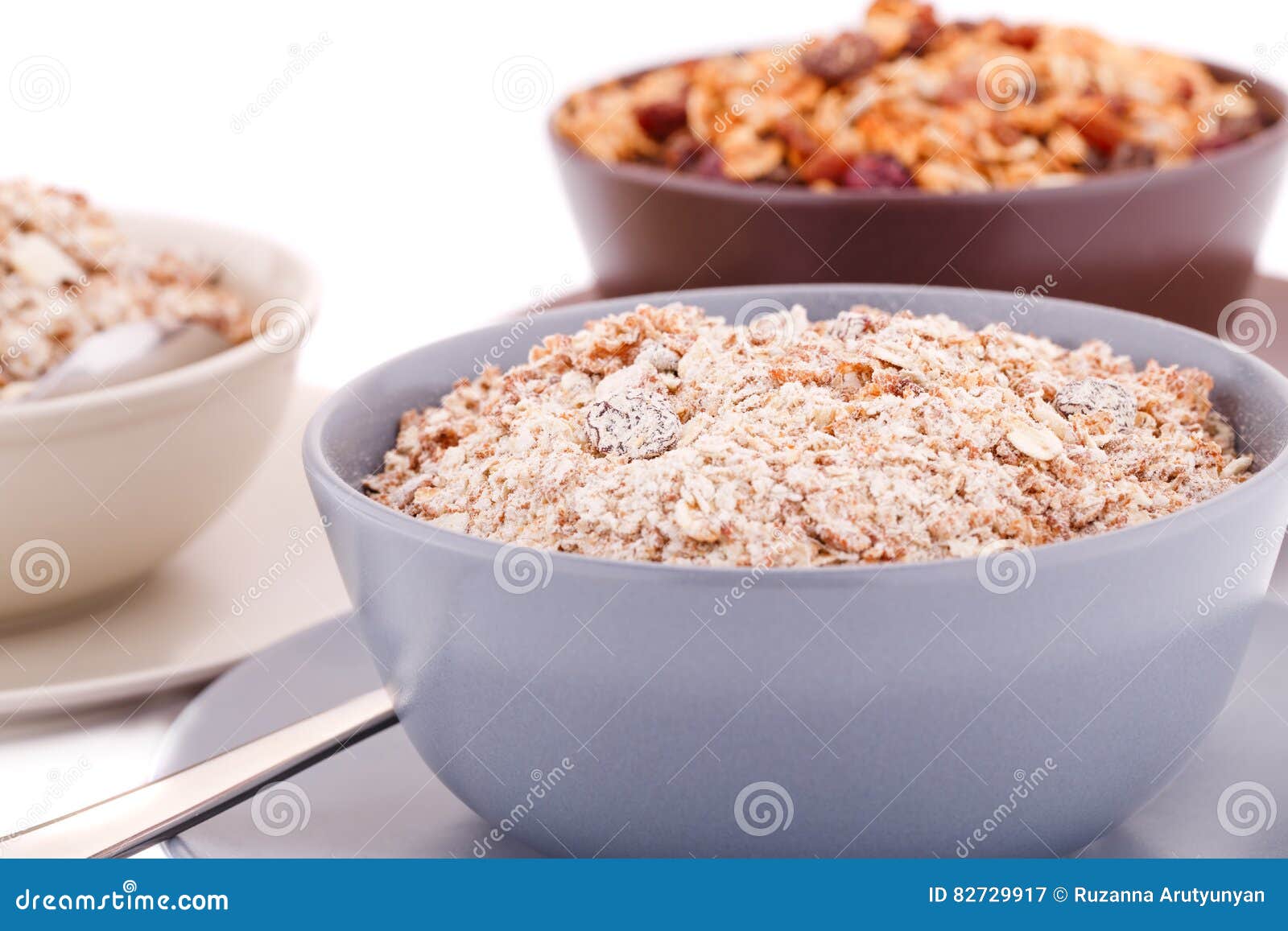 Muesli in the bowls stock image. Image of carbohydrates - 82729917
