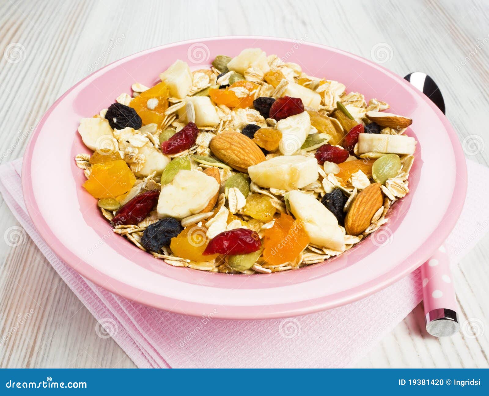 Muesli breakfast stock photo. Image of cereal, natural - 19381420