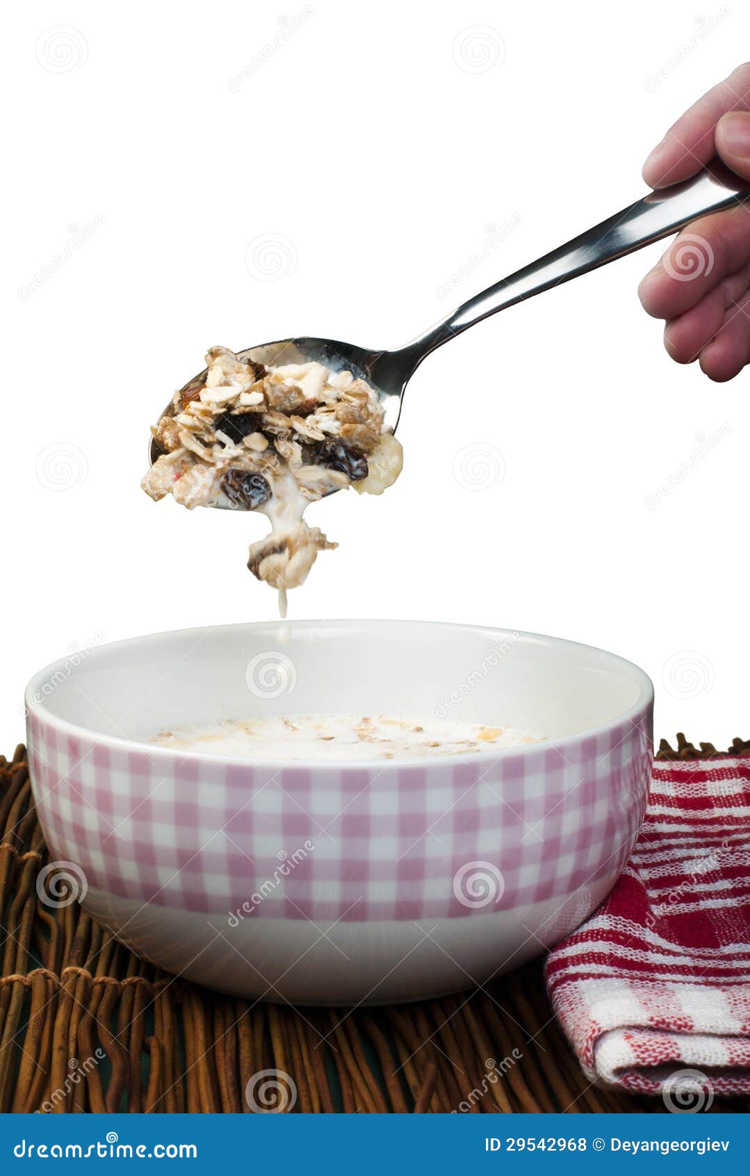 Muesli Breakfast in a Bow and Spoon Stock Photo - Image of meal, fiber ...