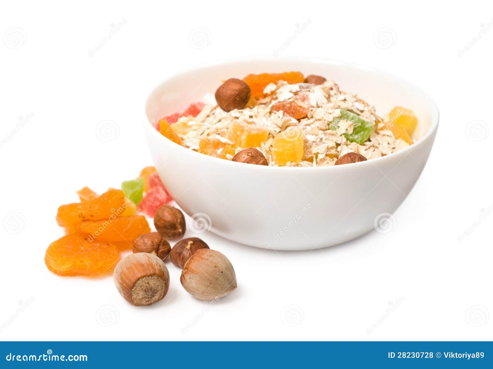 Muesli with Dried Fruit and Nuts Stock Photo - Image of cereal ...