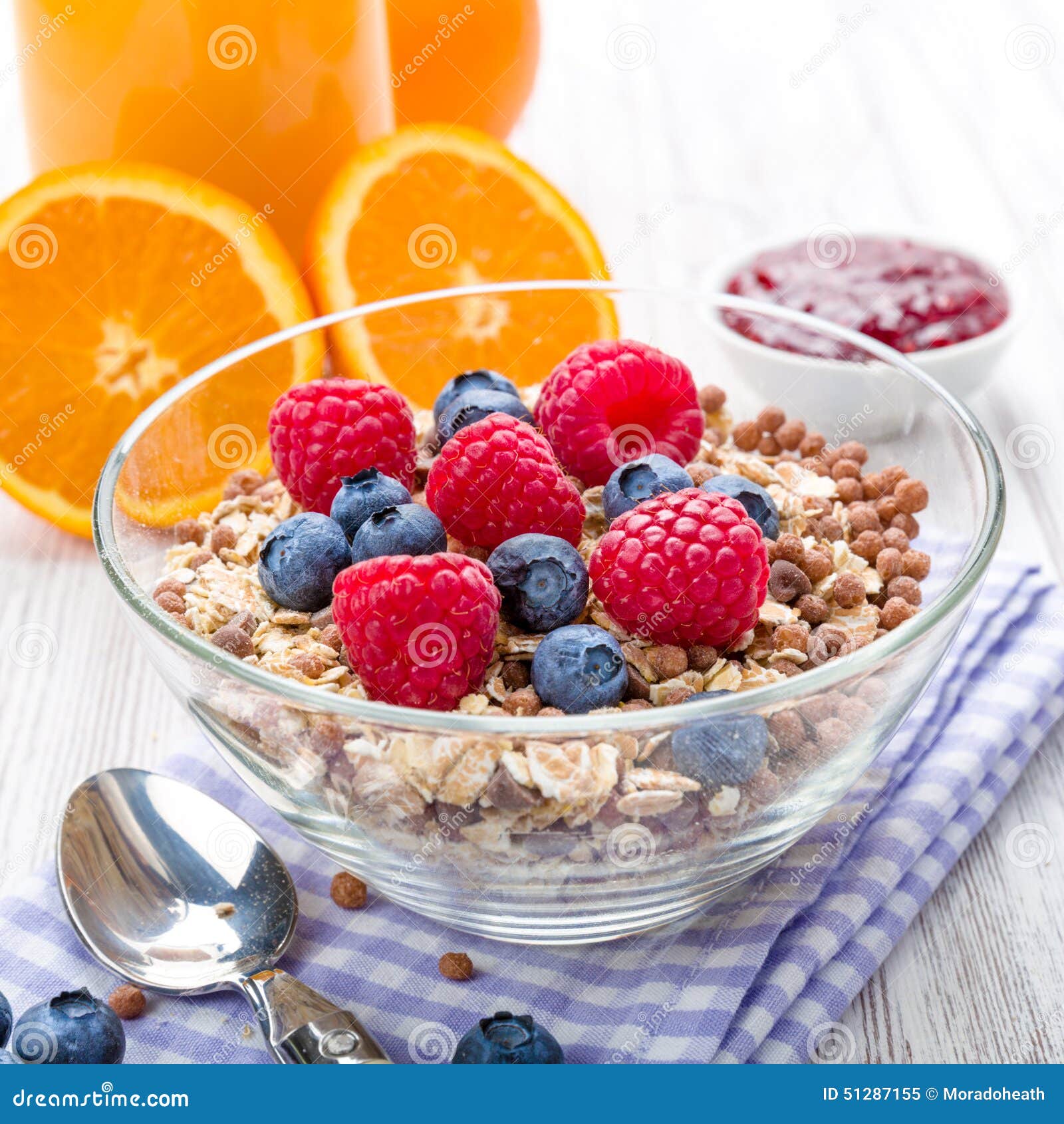 Muesli with fresh fruit stock image. Image of cheese - 51287155
