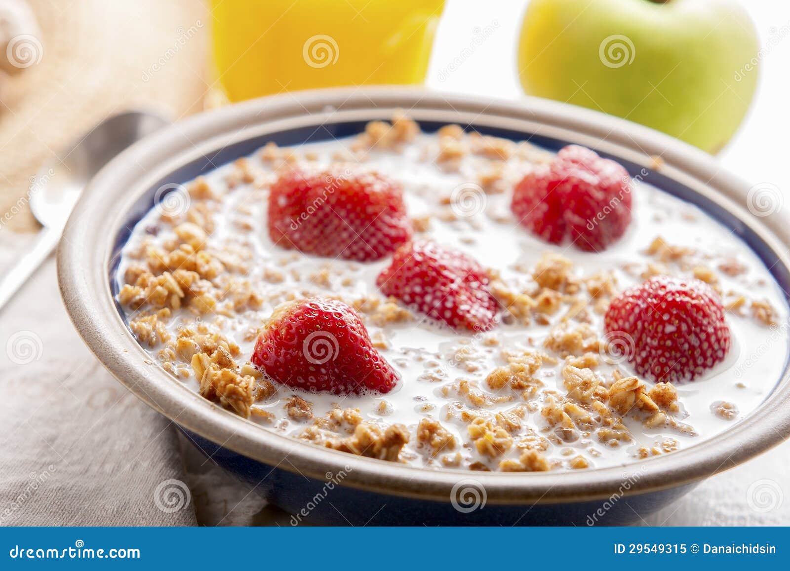 Muesli and fruit stock image. Image of food, spoon, fruit - 29549315