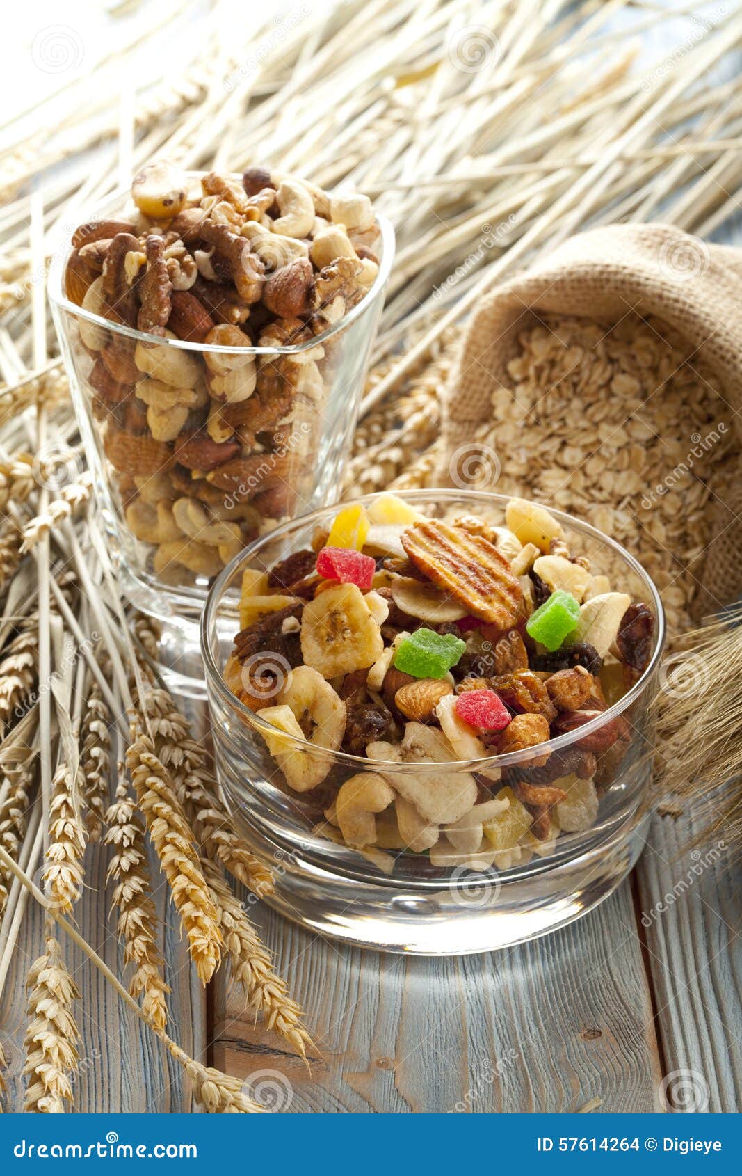 Muesli with Fruits and Nuts and Oat Stock Photo - Image of delicious ...