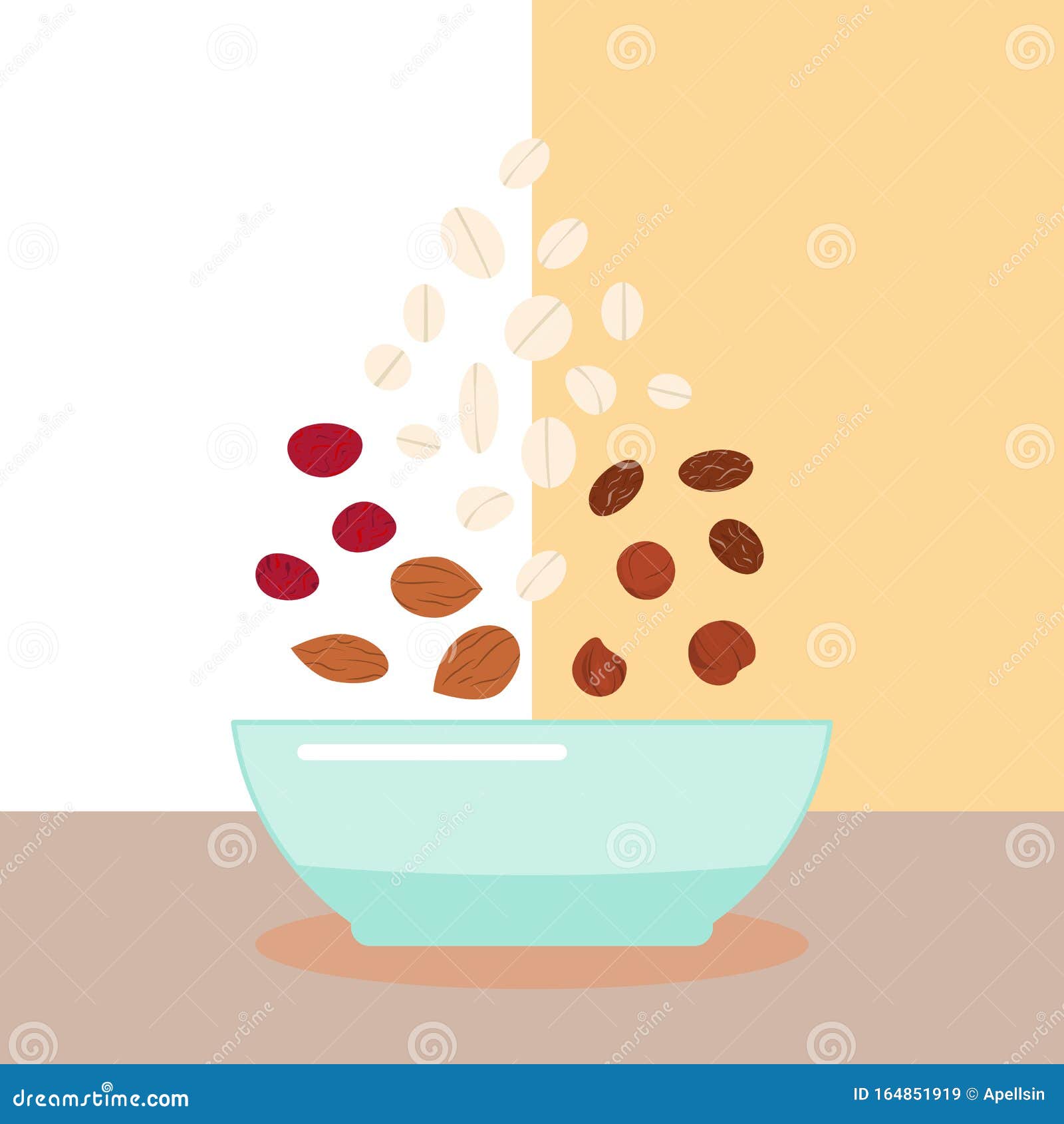 Cooking muesli recipy stock vector. Illustration of flat - 164851919