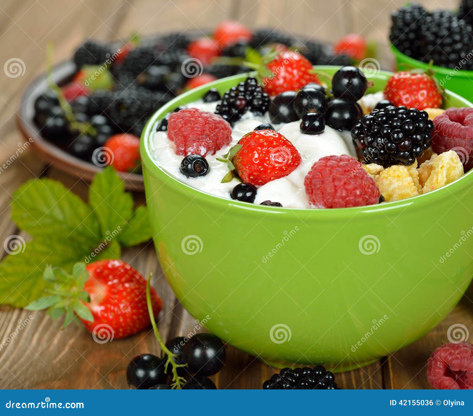 Muesli with Yoghurt and Berries Stock Photo - Image of granola, grain ...