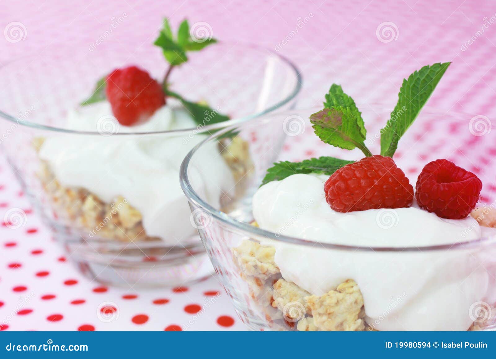 Muesli and yogurt stock photo. Image of mint, yogurt - 19980594