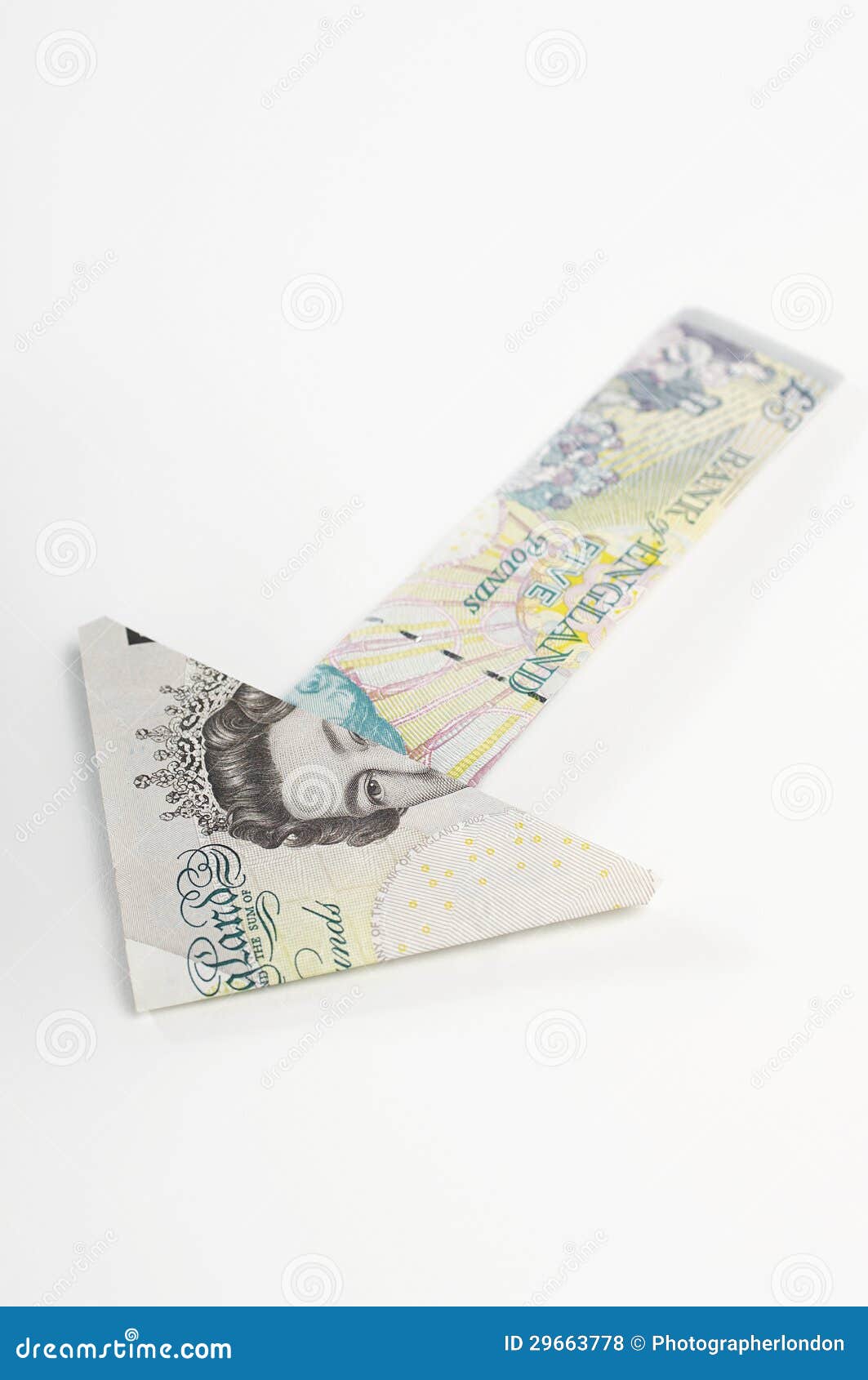 Muestra De La Flecha Hecha De La Libra Bill Foto de archivo editorial ...