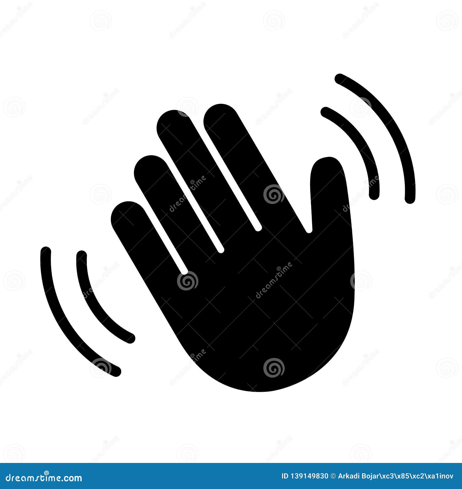 Muestra de la mano hola ilustración del vector. Ilustración de aislado ...