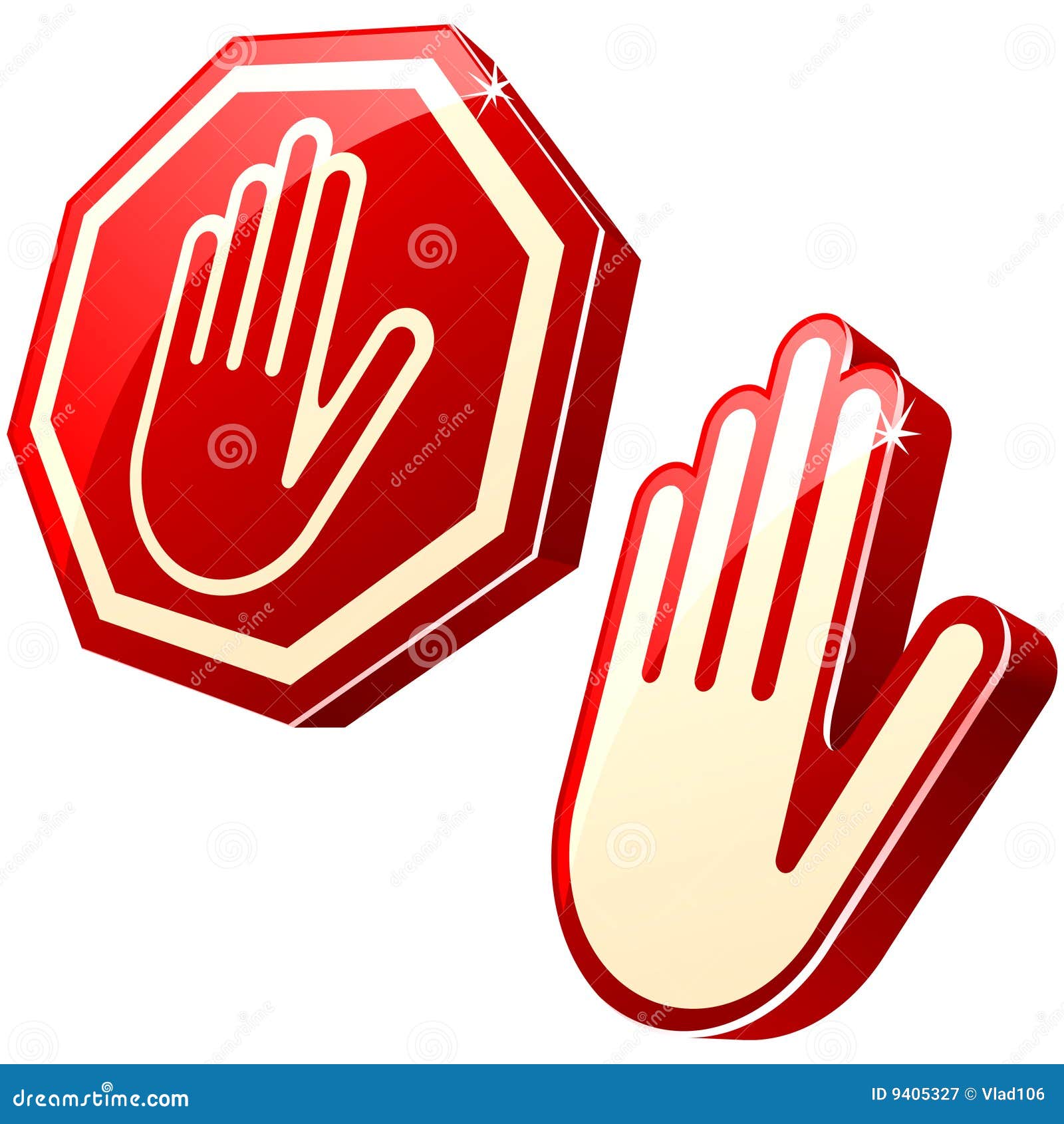 Muestra de la Parar-mano ilustración del vector. Ilustración de espera ...