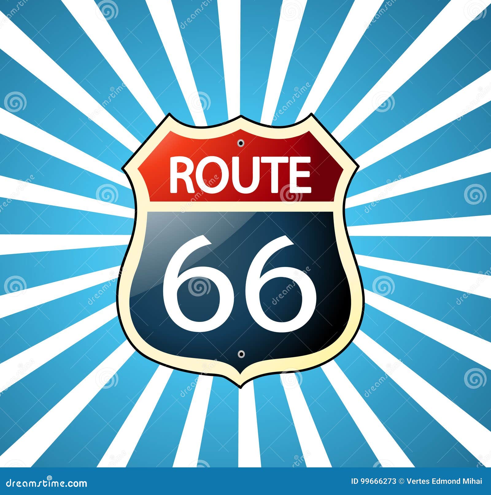 Muestra de la ruta 66 ilustración del vector. Ilustración de autopista ...