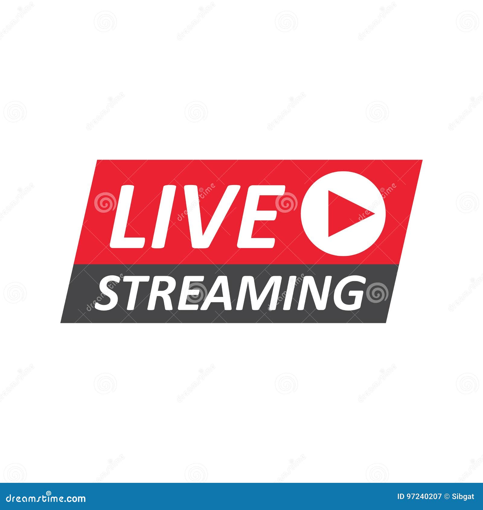 Muestra De Live Stream, Emblema, Logotipo Ilustración del Vector ...