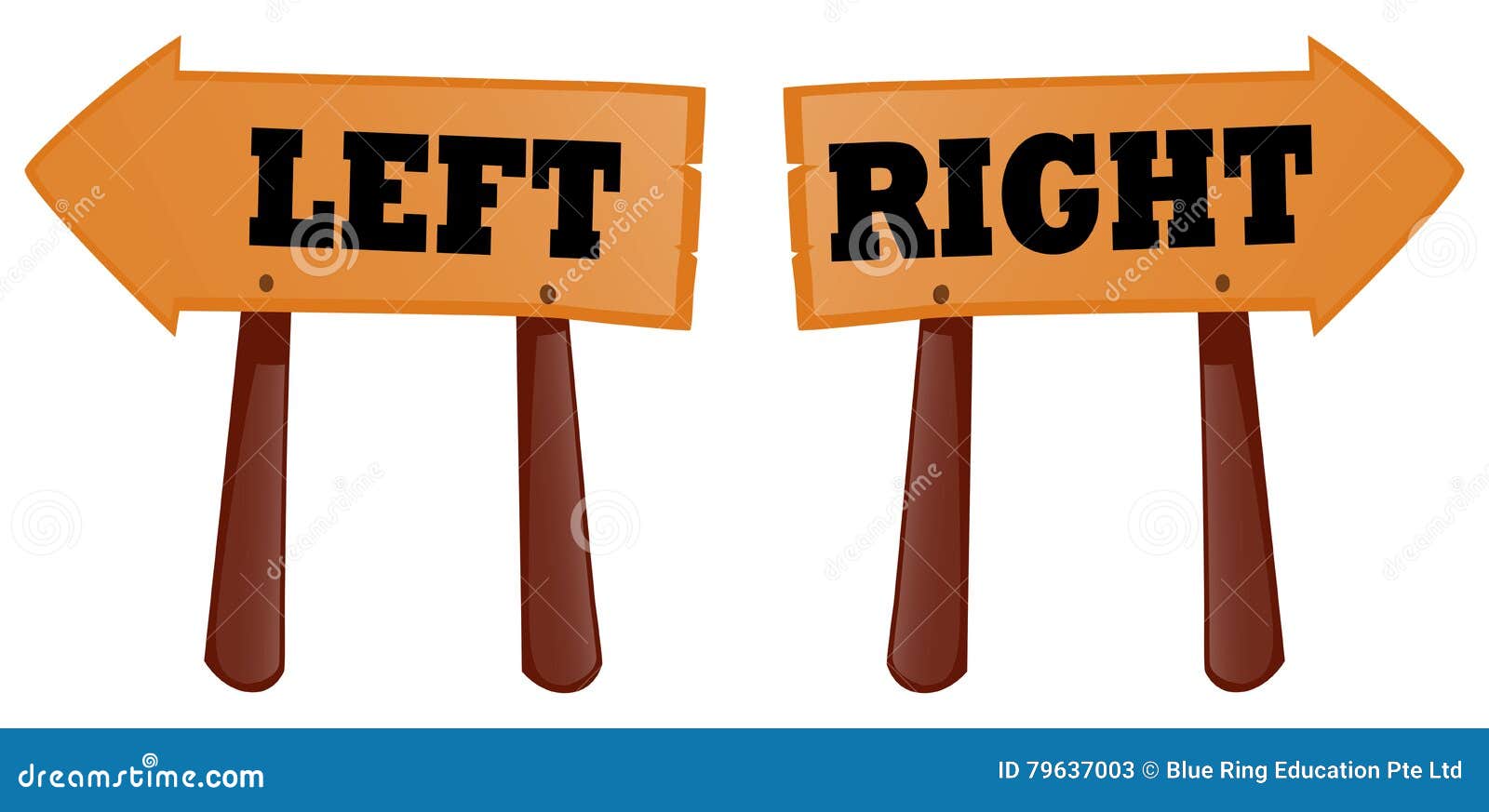 Muestra De Madera Para Los Left and Right Stock de ilustración ...