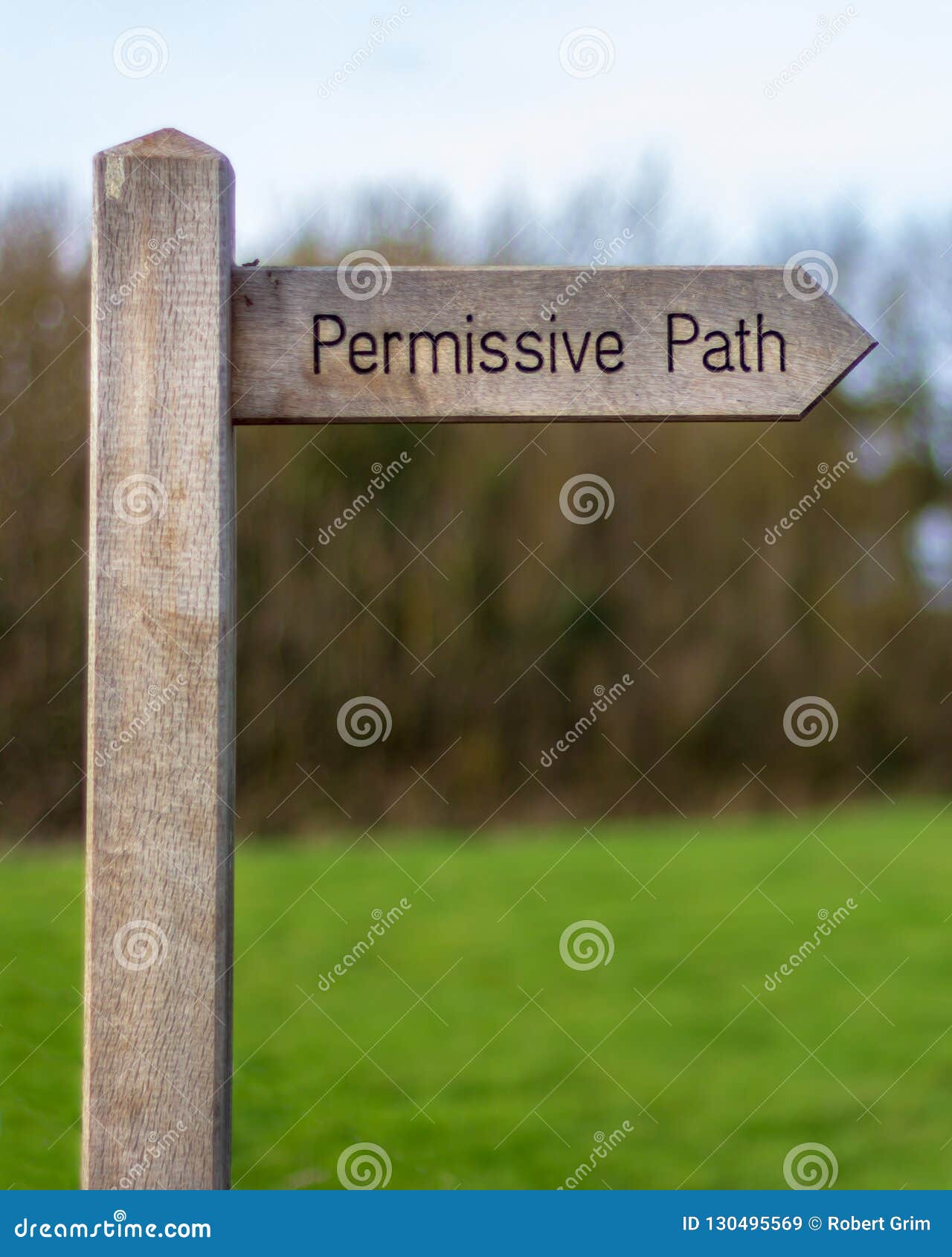 Muestra De Madera Que Marca La Trayectoria Permisiva Imagen de archivo ...