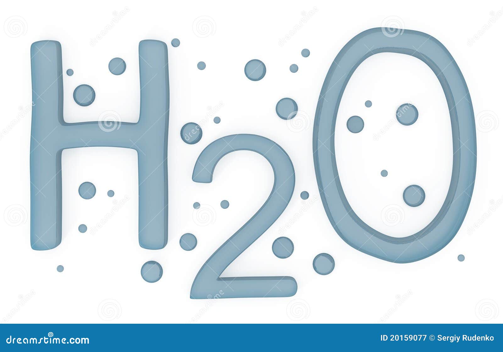 Muestra Del Agua H2O Aislada En Blanco Stock de ilustración ...