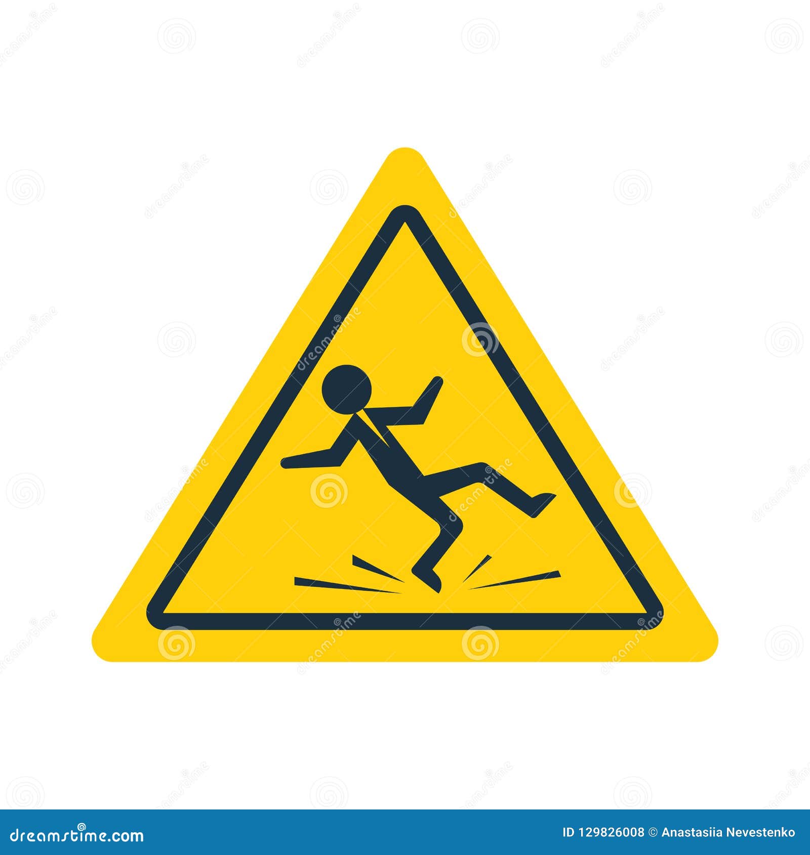 Muestra Del Piso Del Peligro Muestra Mojada Del Suelo Ilustración del ...