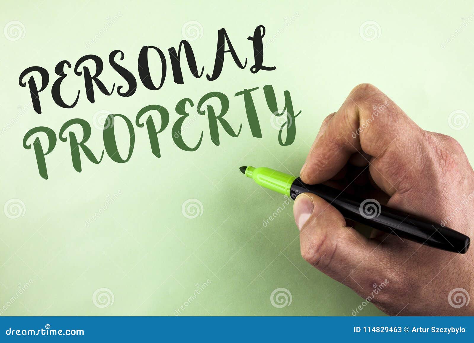 Muestra Del Texto Que Muestra La Propiedad Personal E Imagen de archivo ...