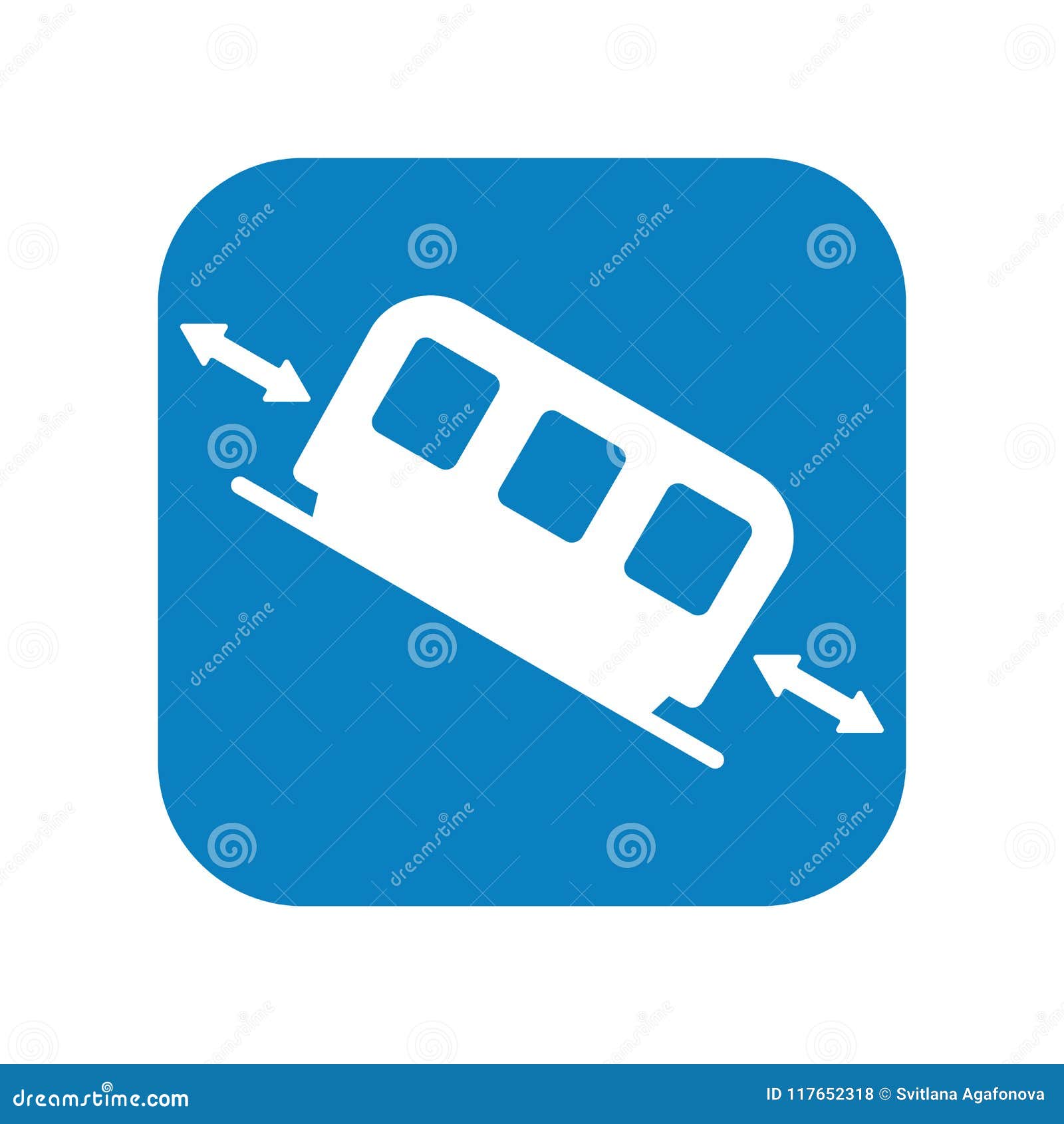 Muestra Funicular Azul; Icono Plano Del Vector Ilustración del Vector - Ilustración de imagen ...