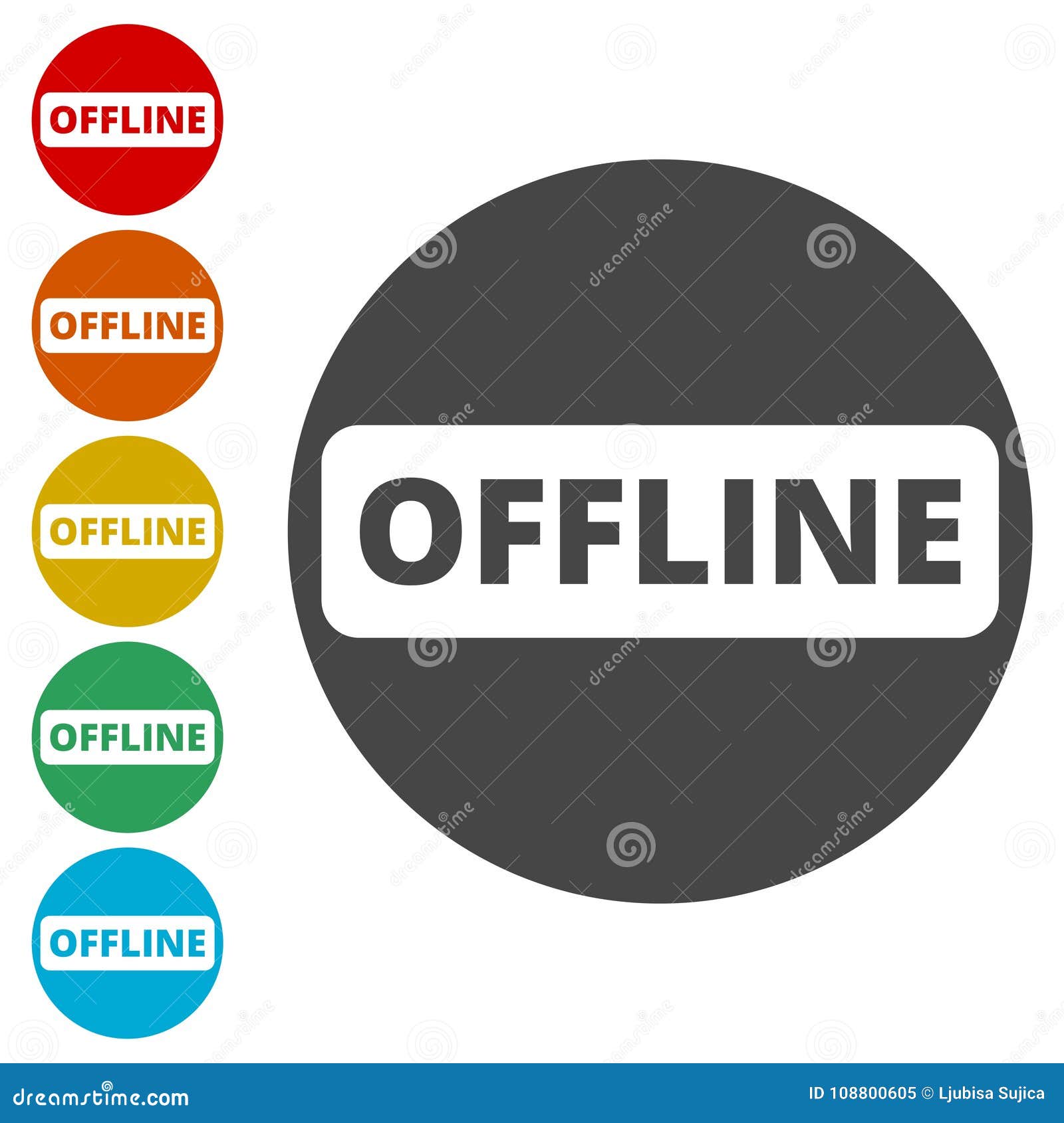 Muestra Off-line, Icono, Botón Ilustración del Vector - Ilustración de ...