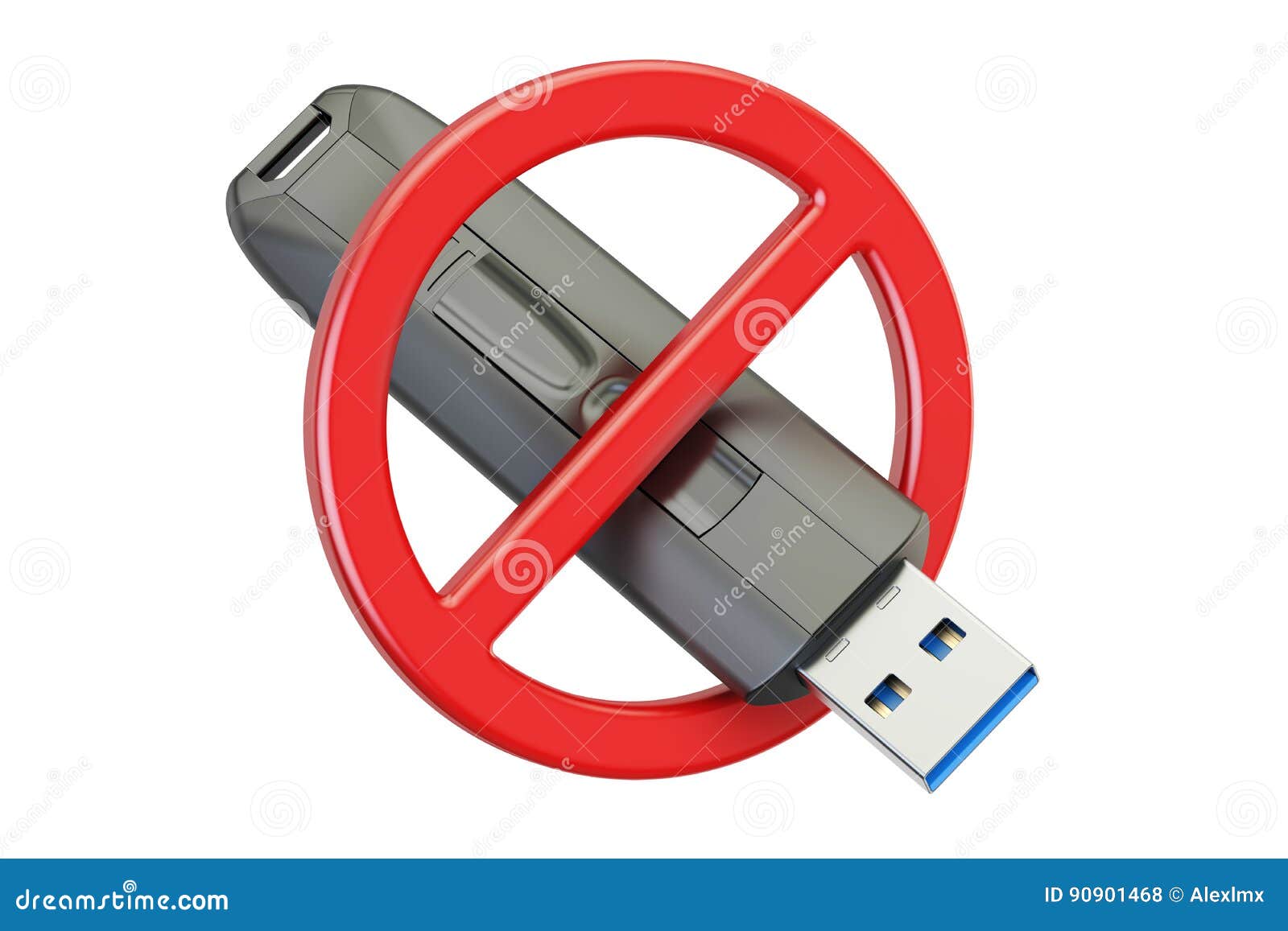 Muestra Prohibida Con Memoria USB, Representación 3D Stock de ...