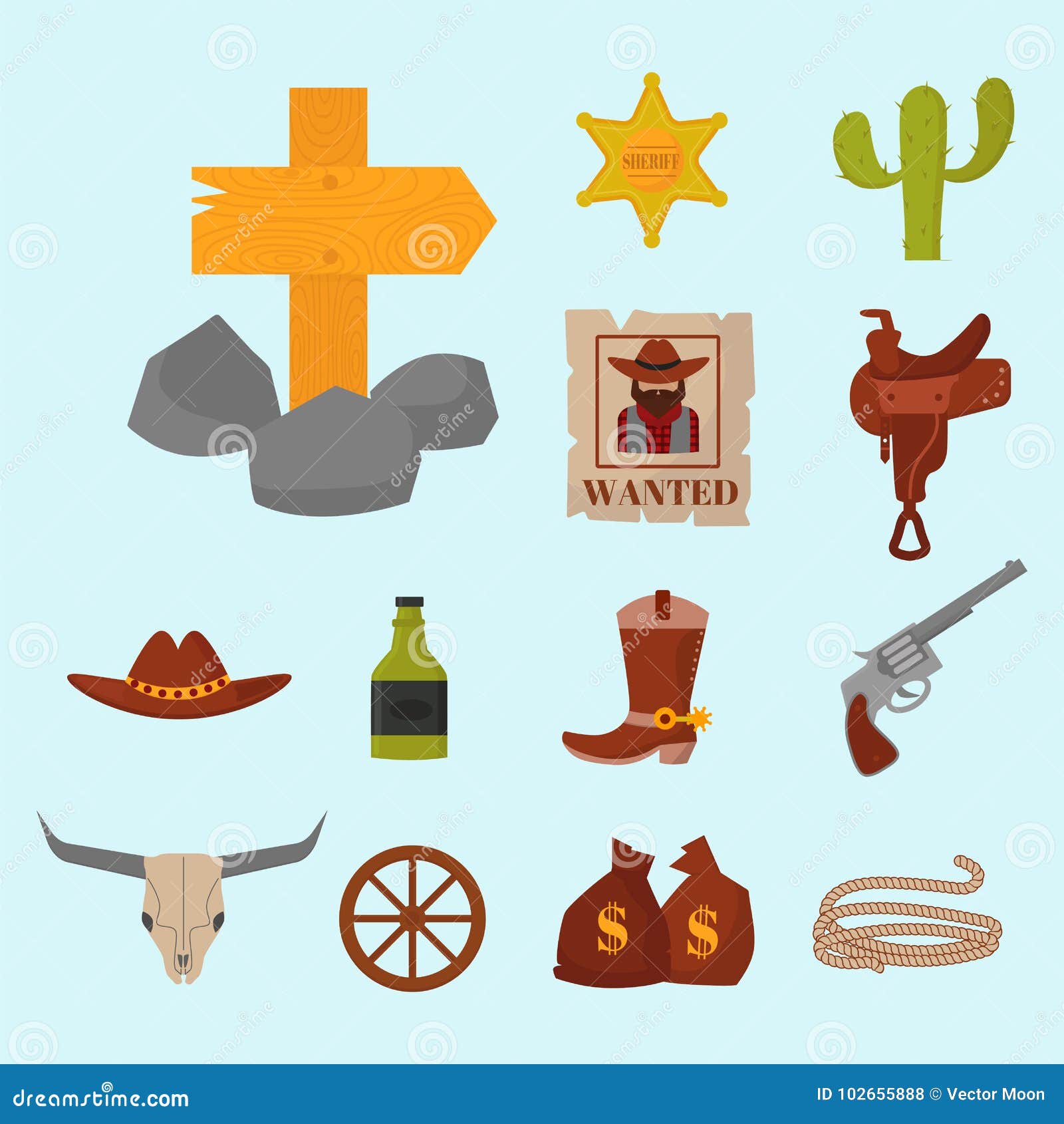 Muestras Occidentales Del Vector De Los Vaqueros Del Vintage ...